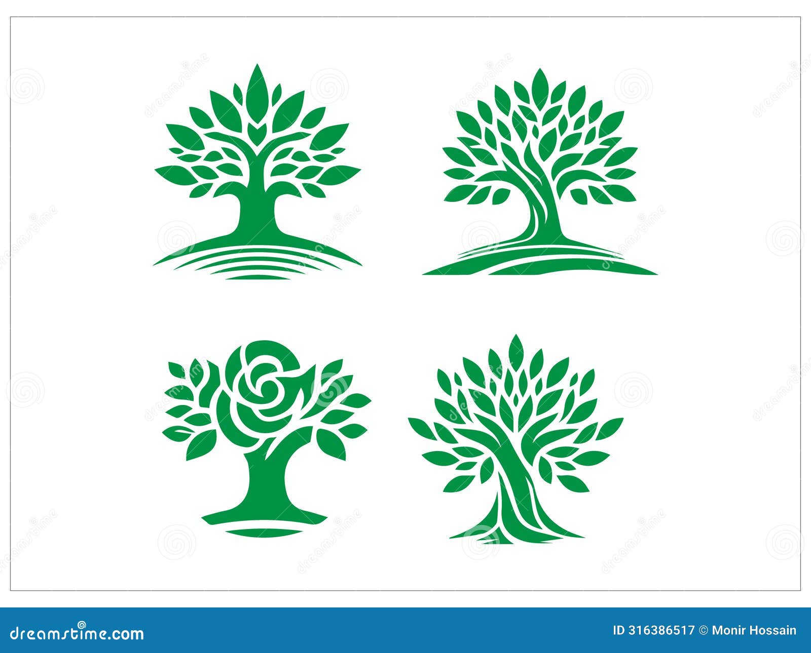 Tree logo set illustration stock vector. Illustration of balance - 316386517