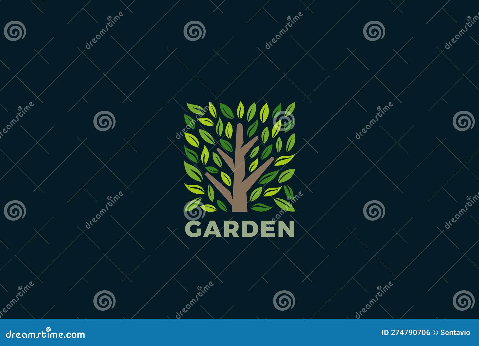 Tree Logo Square Shape Design Vector Template. Park Garden Forest Eco ...