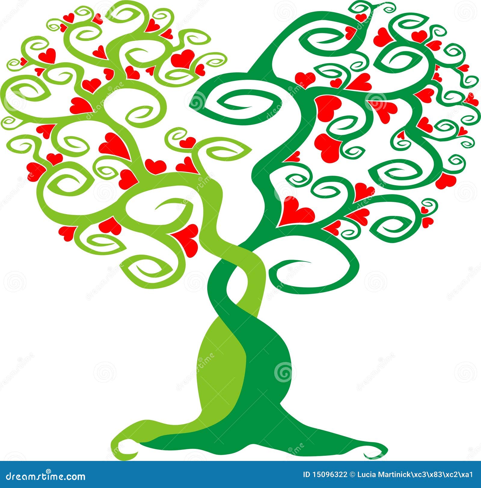 Romantic tree stock vector. Illustration of isolated - 15096322