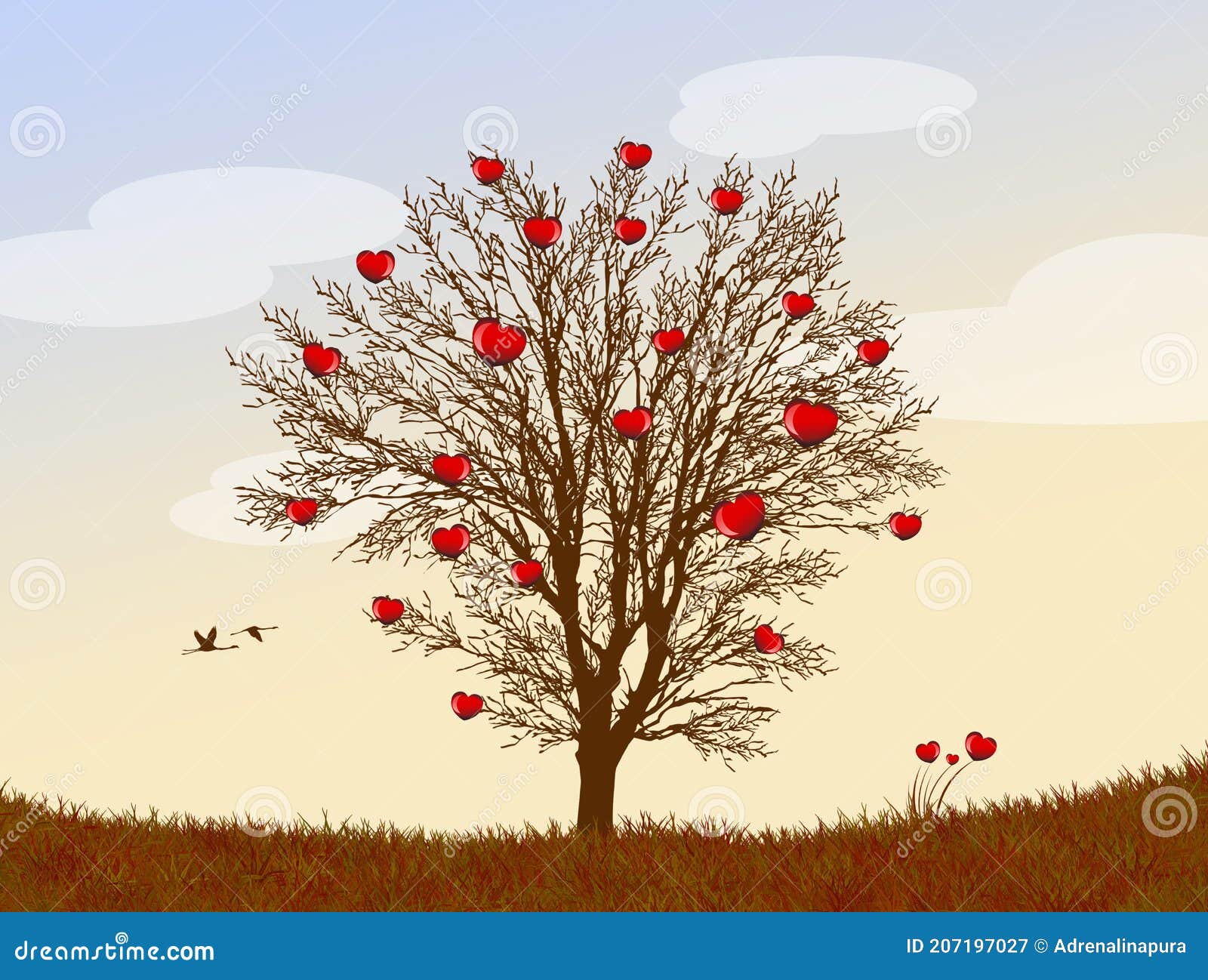 The tree of love stock illustration. Illustration of hearts - 207197027