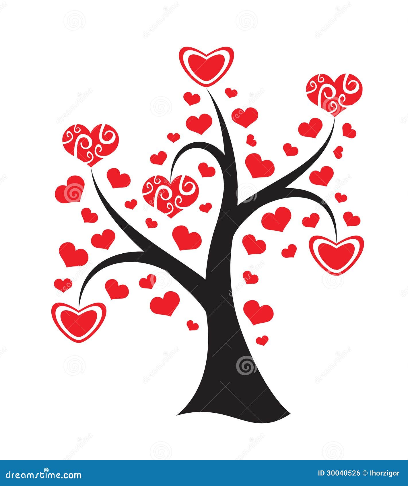 Love Tree on White Background. Abstract Illustrati Stock Vector ...