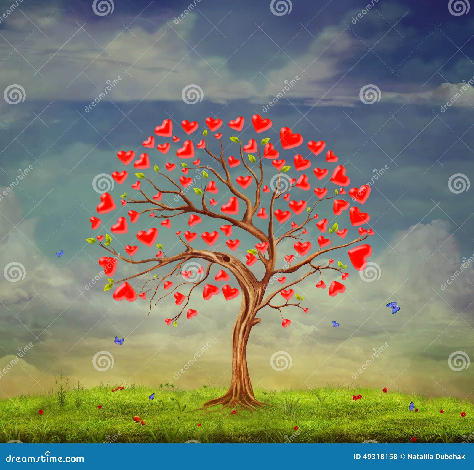 Tree of love stock illustration. Illustration of magic - 49318158