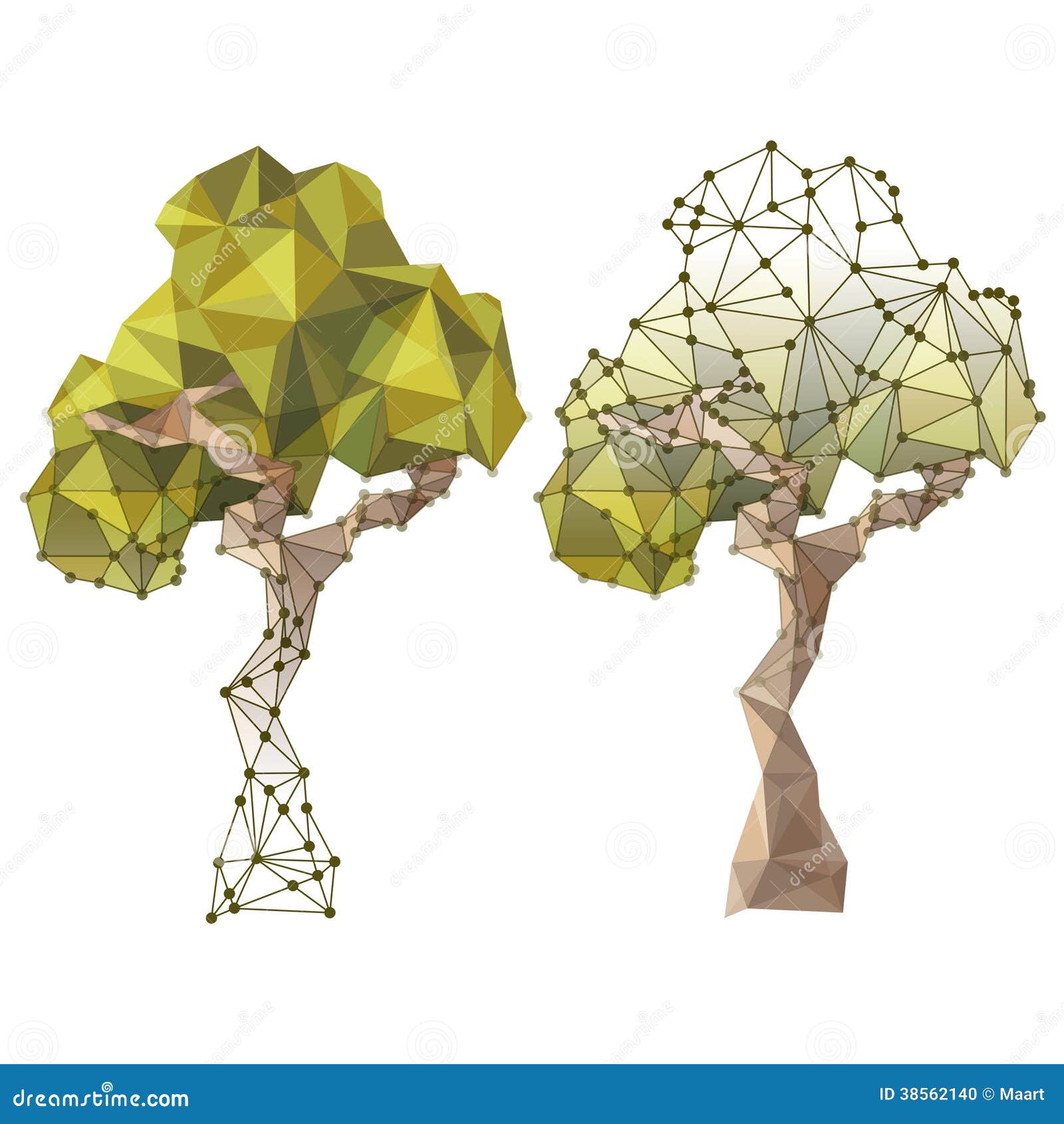 Tree in low poly style stock vector. Illustration of origami - 38562140
