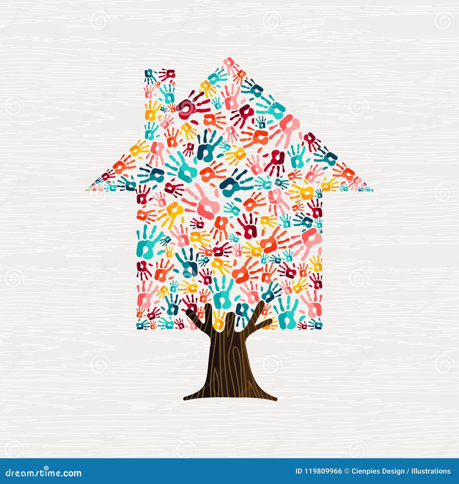 Hand Tree House Concept for Community Home Stock Vector - Illustration ... Hand Tree House Concept for Community Home Stock Vector - Illustration ...
