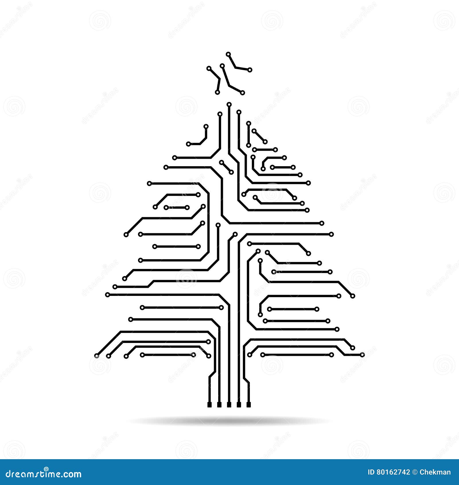 Tree Made of Electronic Paths. Vector Illustration. Stock Illustration ...