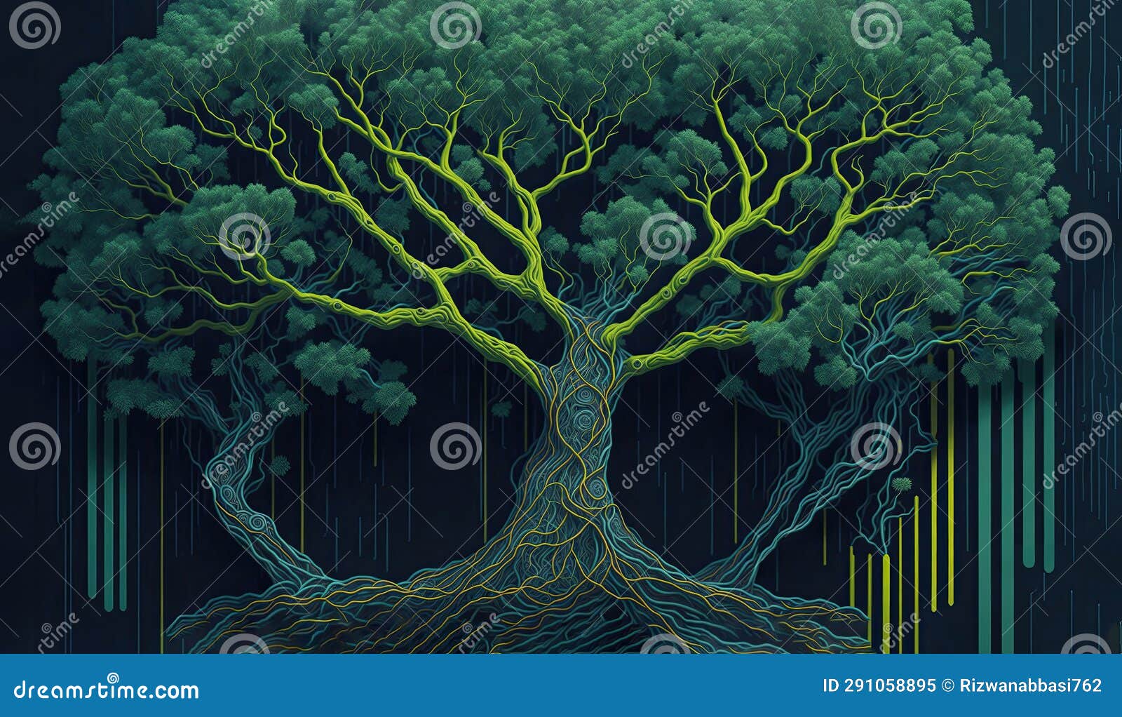 A Tree Made of Intertwining Circuitry Symbolizes the Harmony between ...