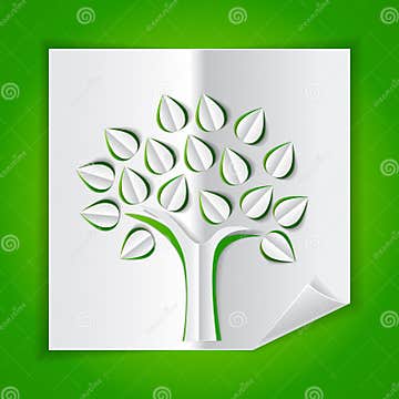 Tree made of paper cut out stock vector. Illustration of banner - 30938427