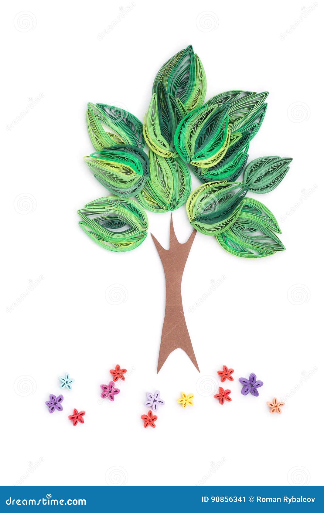 Tree made in quilling art stock image. Image of summer - 90856341