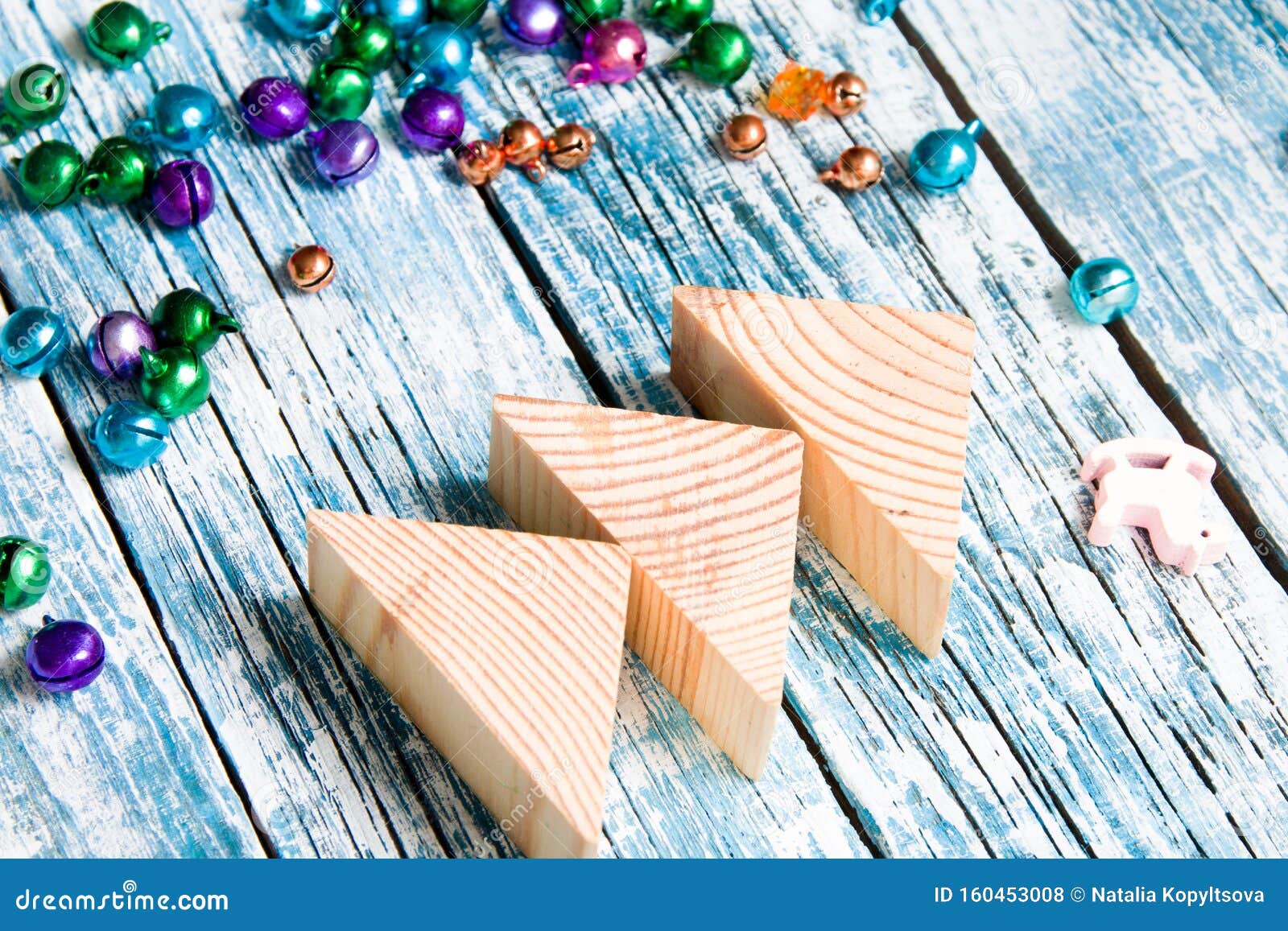 Tree Made of Wooden Triangles Stock Photo - Image of background ...