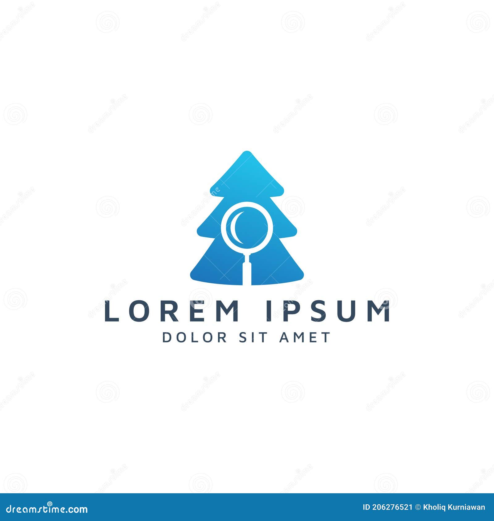 Tree and Magnifying Glass Negative Space Logo Design Stock Vector ...