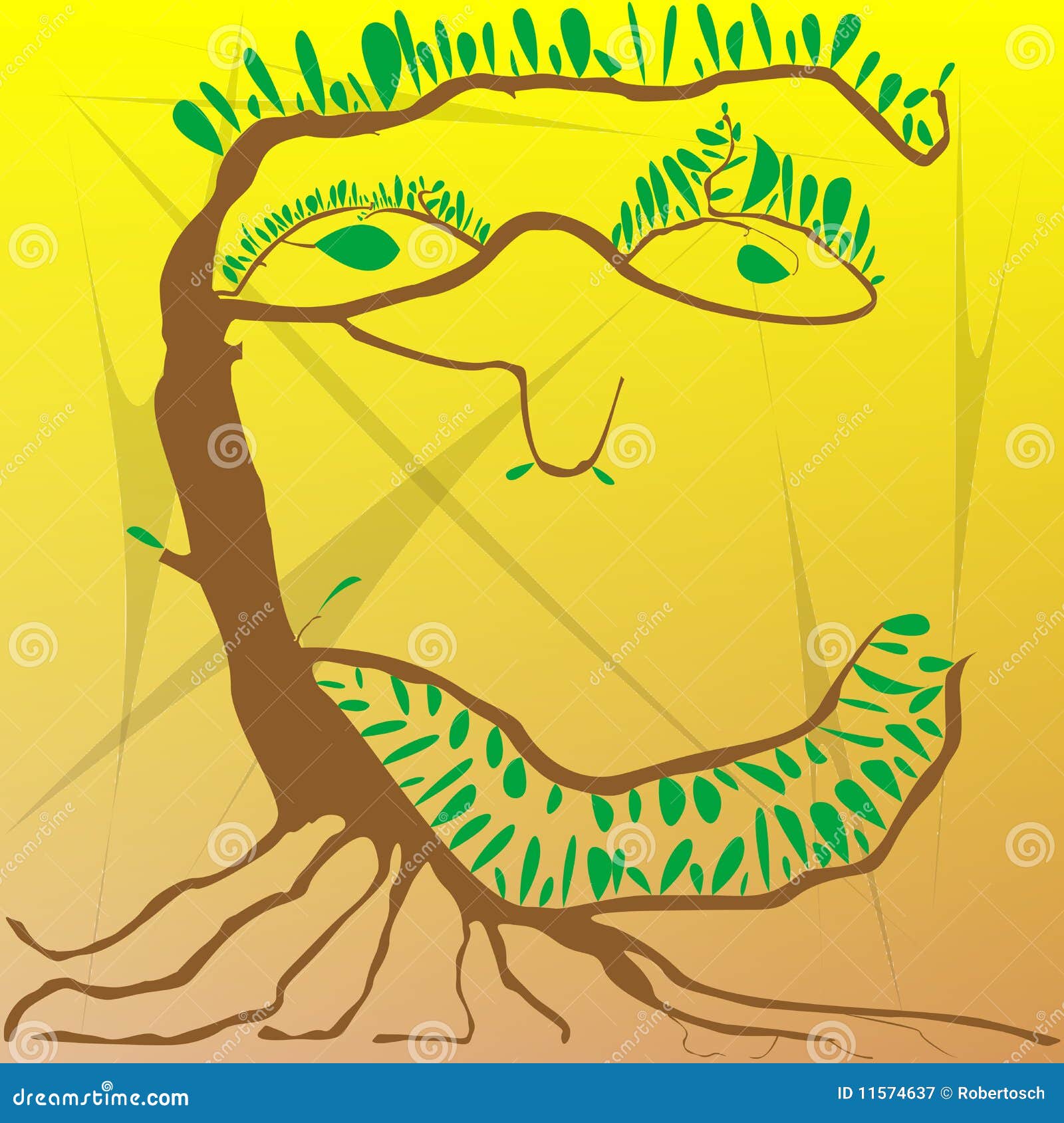 Tree man stock vector. Illustration of background, leaf - 11574637