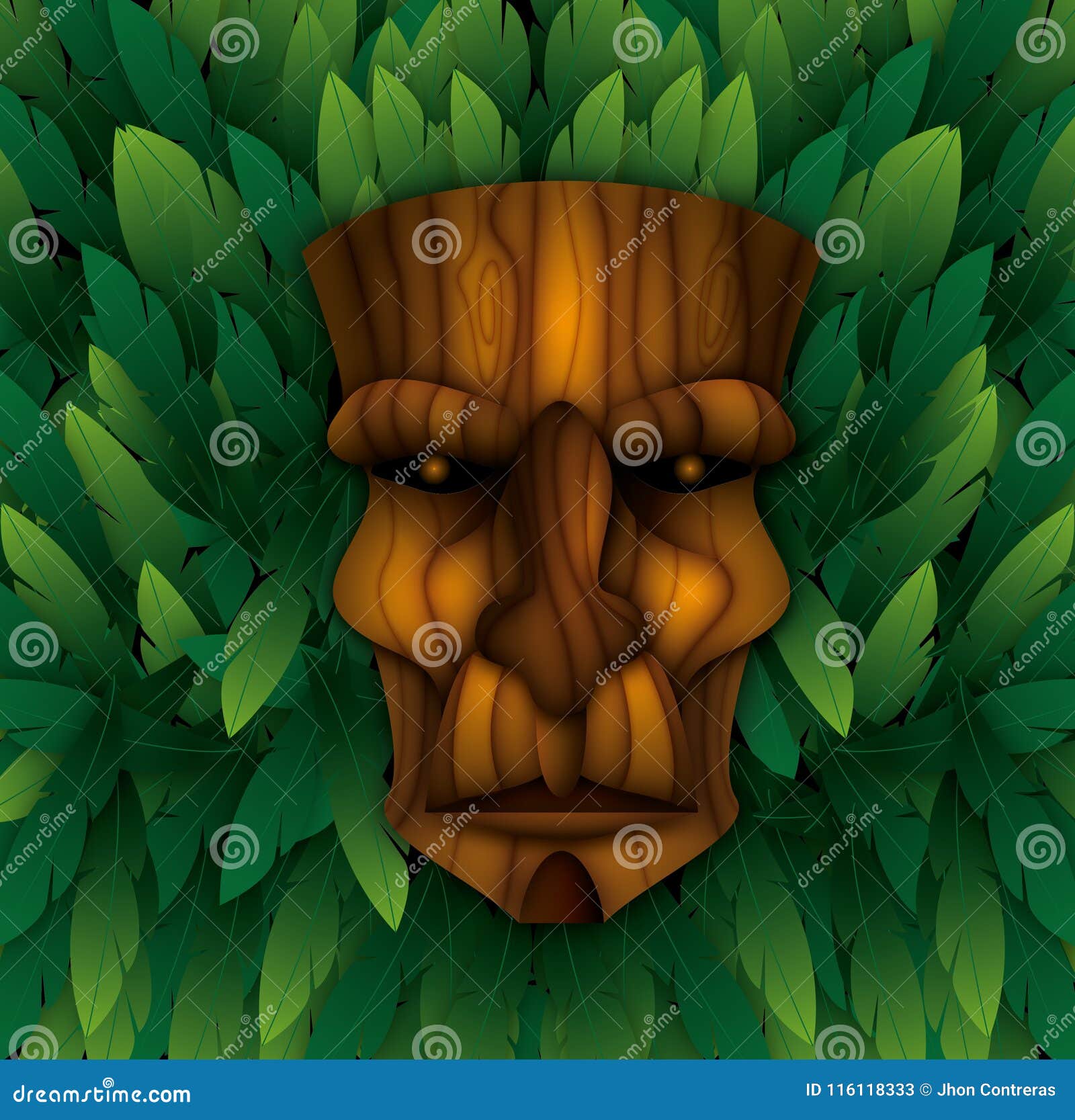 Tree man face illustration stock illustration. Illustration of leaves ...