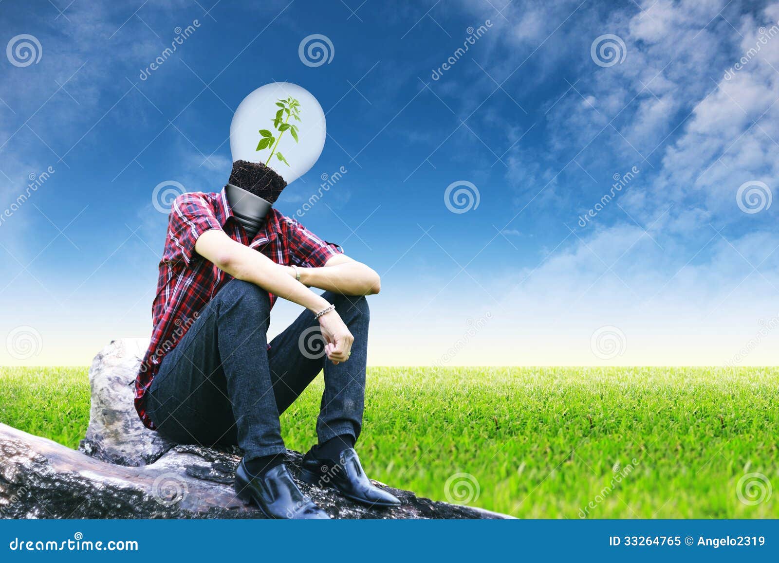 Tree Man on Landscapes Background Stock Image - Image of isolated, grow ...