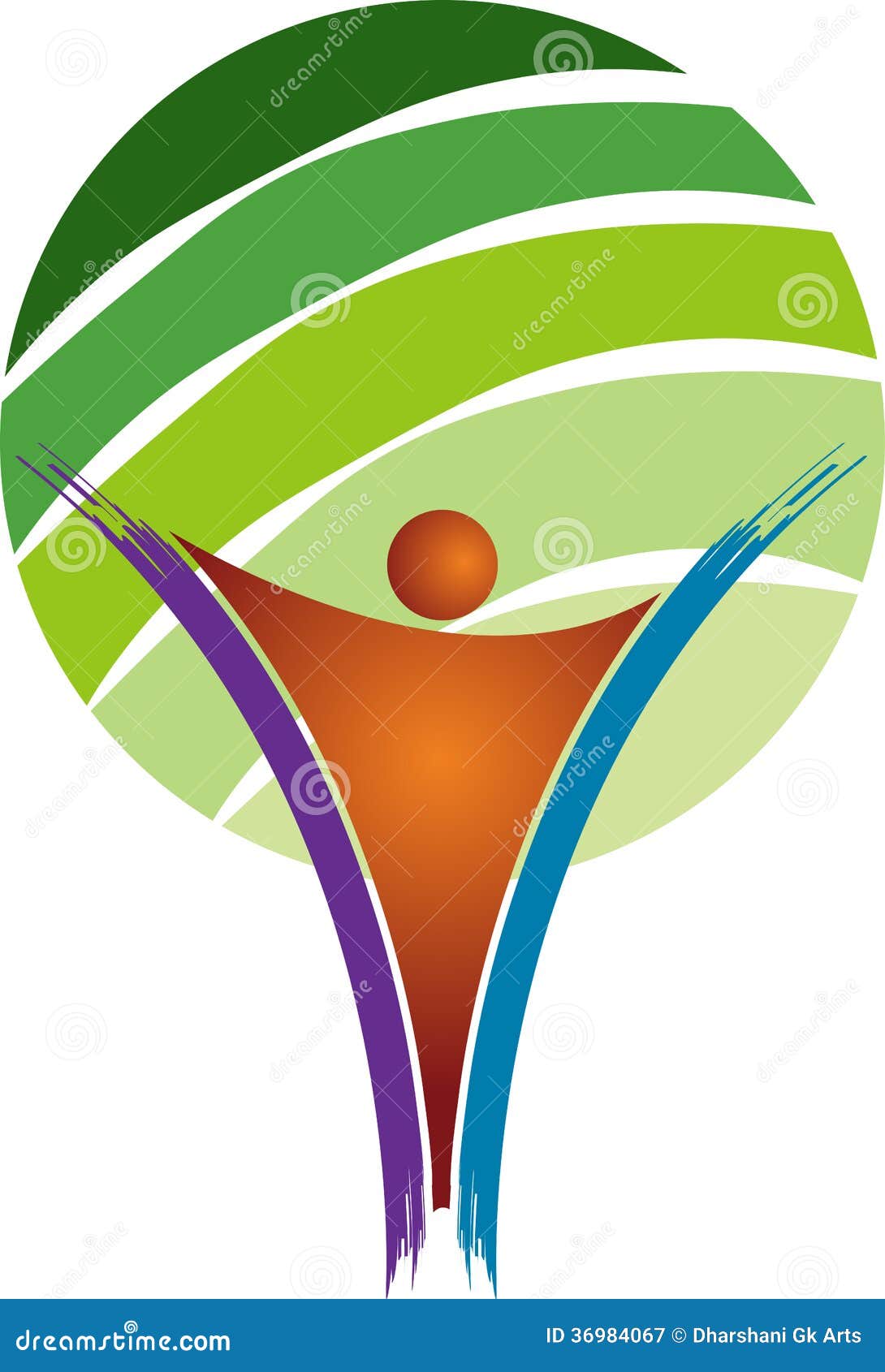 Tree man logo stock vector. Illustration of bonsai, color - 36984067