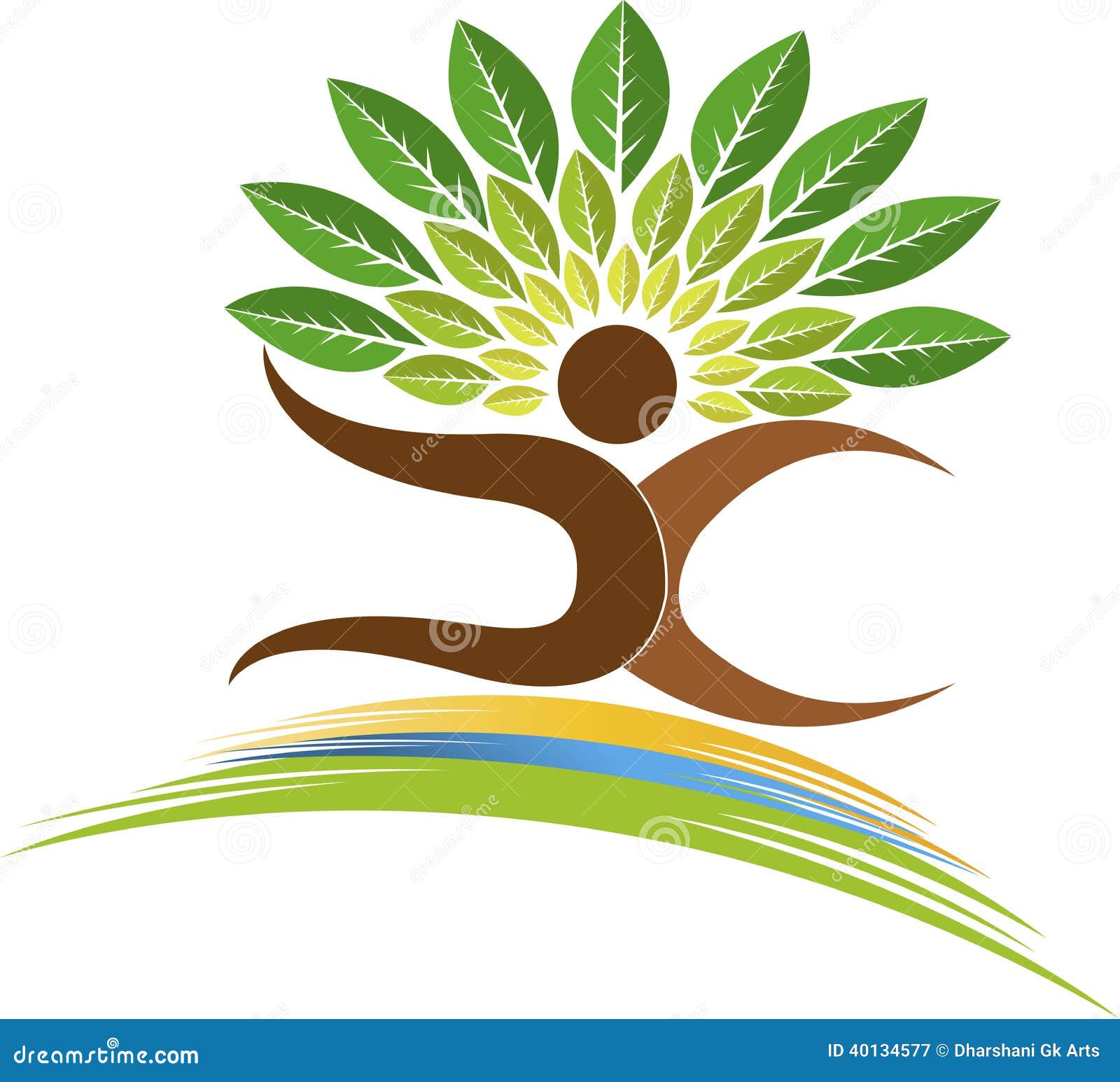 Tree Man Logo Cartoon Vector | CartoonDealer.com #40134577