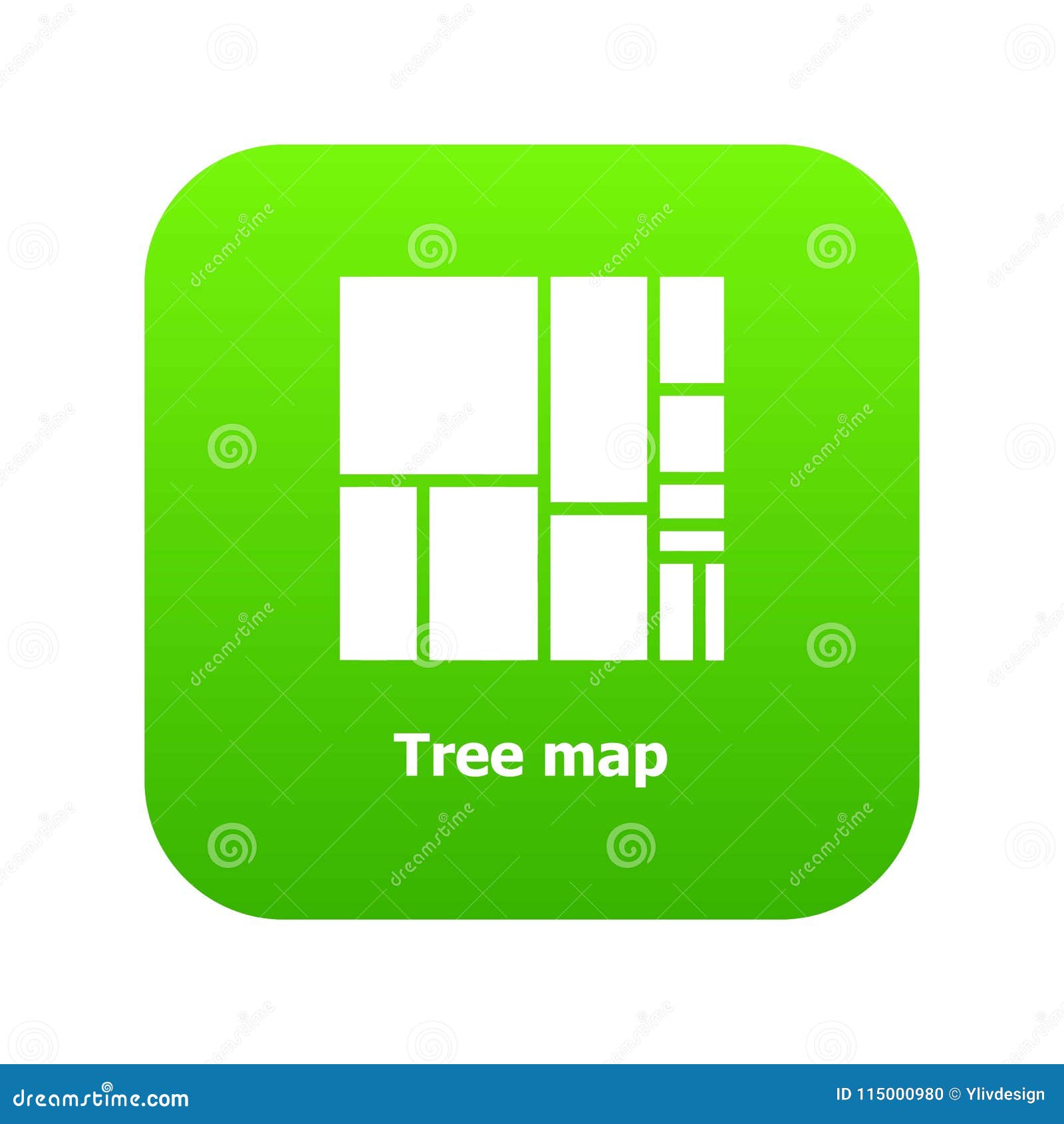Tree map icon green vector stock vector. Illustration of analysis ...