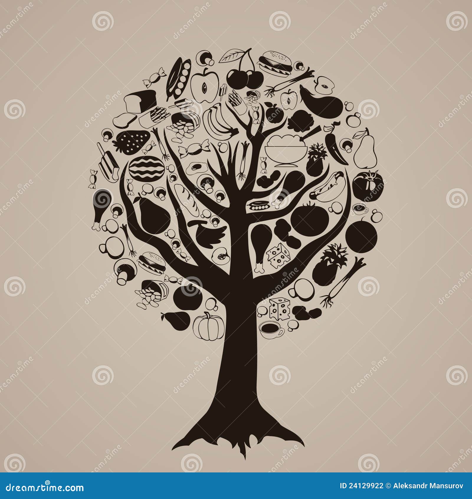 Tree meal stock vector. Illustration of carrots, tree - 24129922