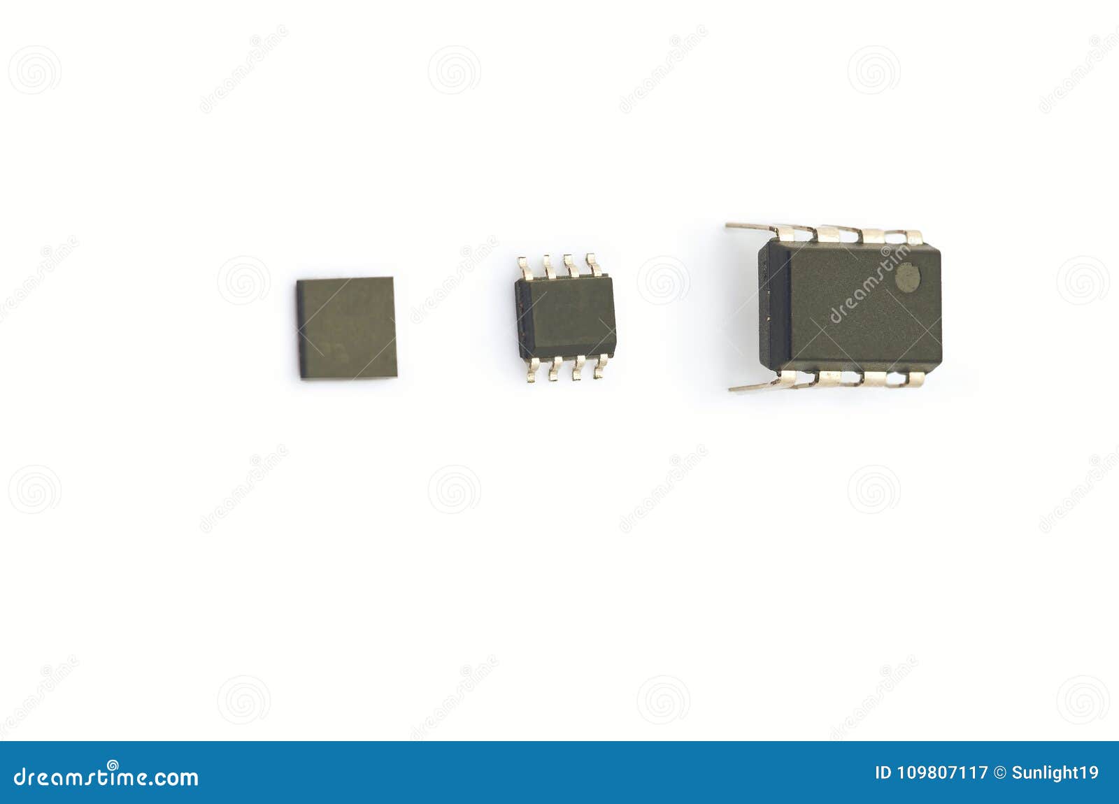 Tree Microchips Isolated On White Background. Discrete Component Stock ... Tree Microchips Isolated On White Background. Discrete Component Stock ...