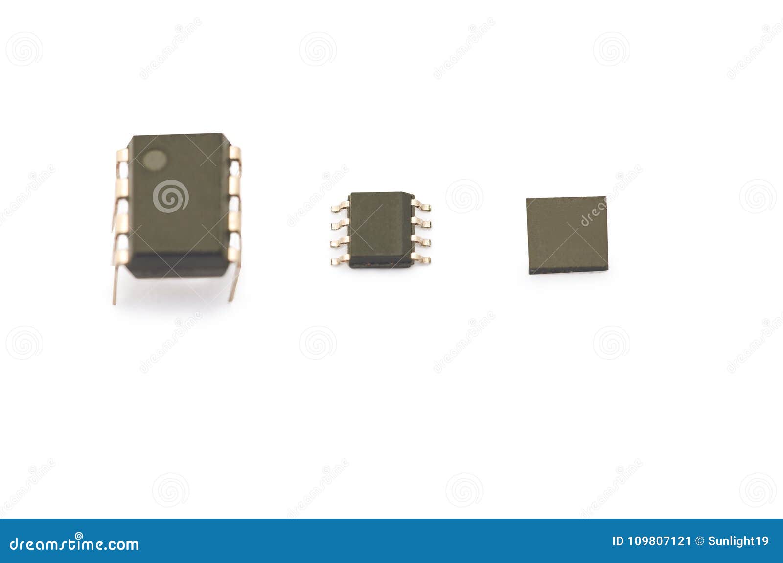 Tree Microchips Isolated On White Background. Discrete Component Stock ... Tree Microchips Isolated On White Background. Discrete Component Stock ...