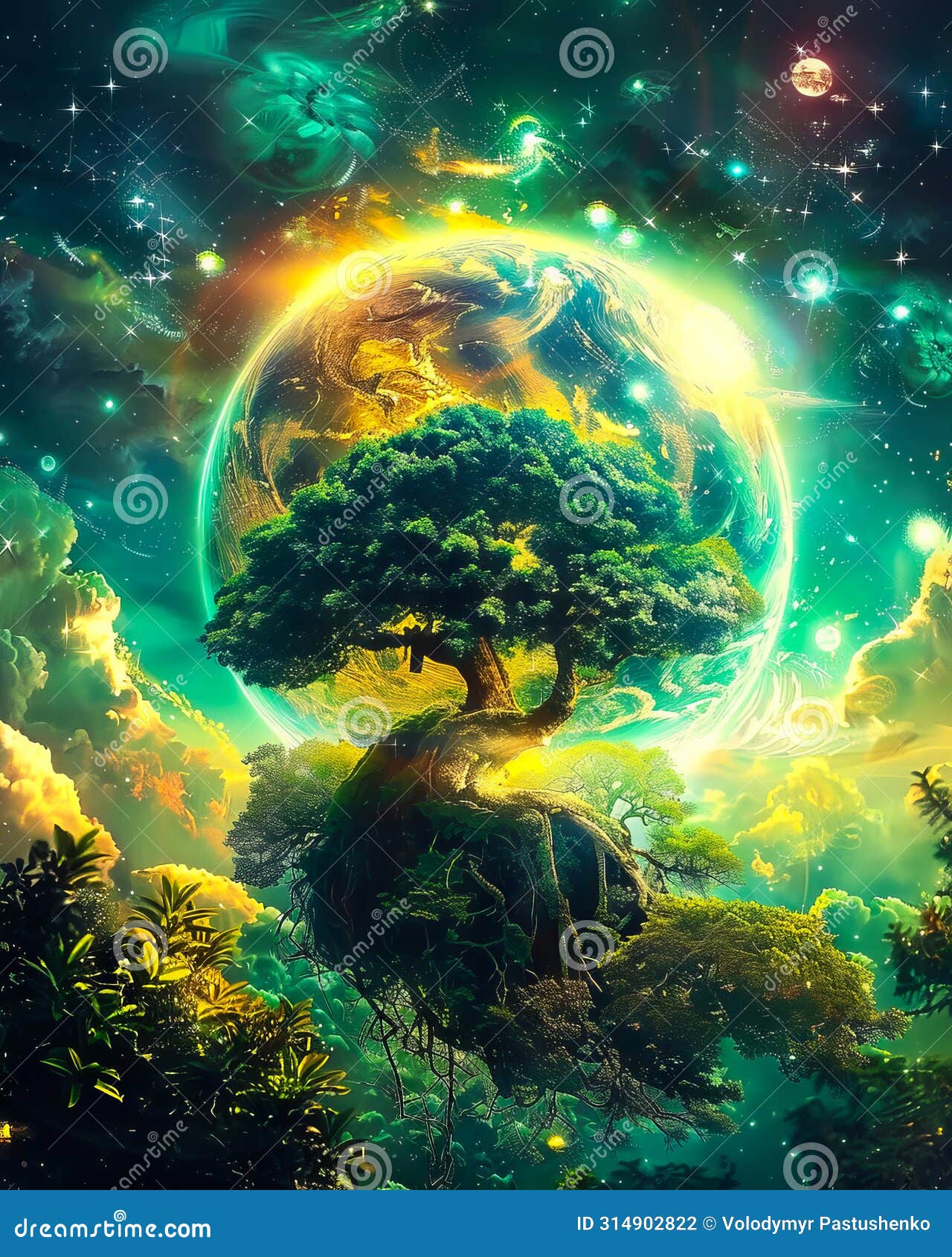 A Tree in the Middle of the Universe Stock Photo - Image of middle ...