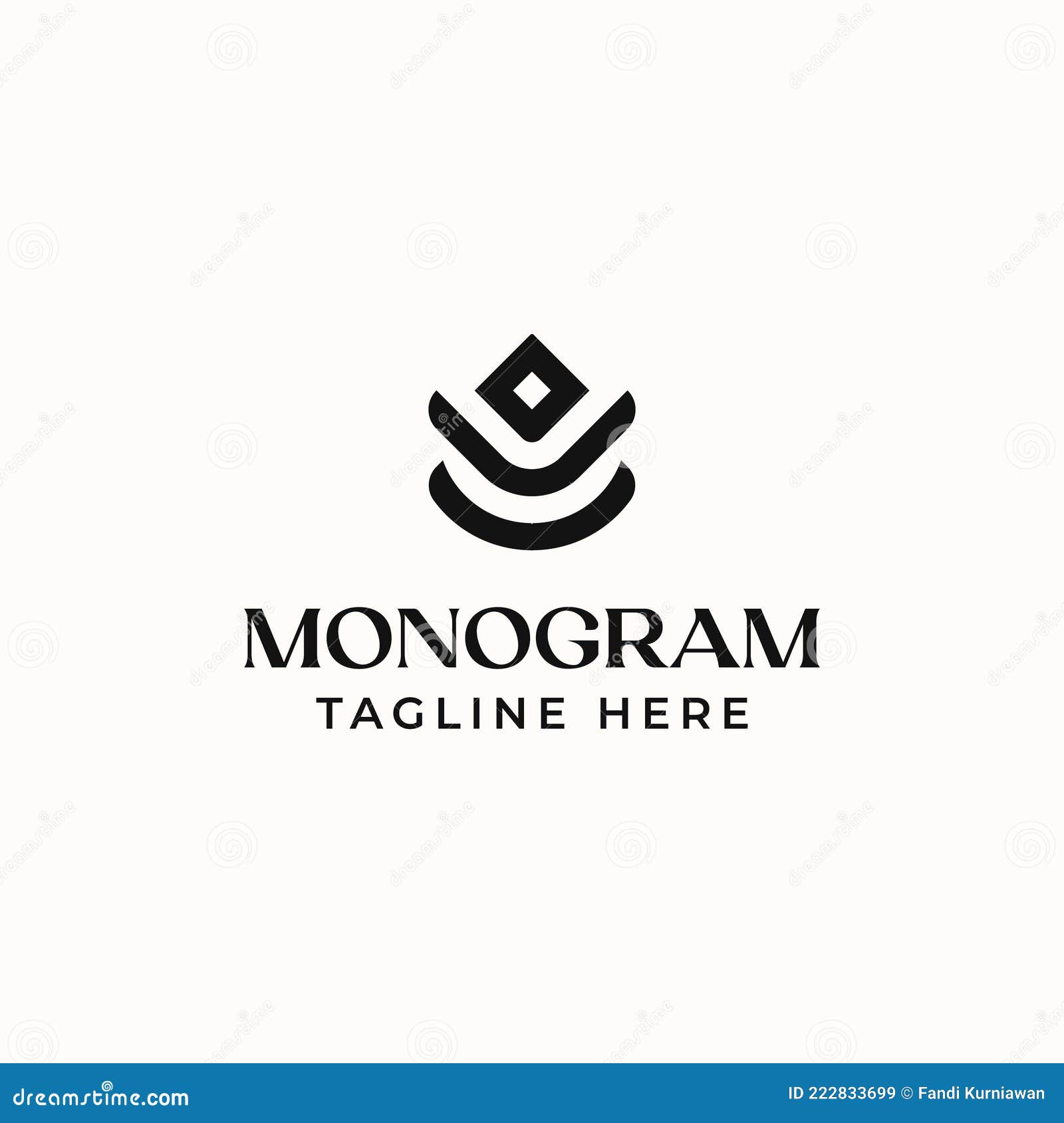 Tree Monogram Logo Template Isolated in White Background Stock Vector ...