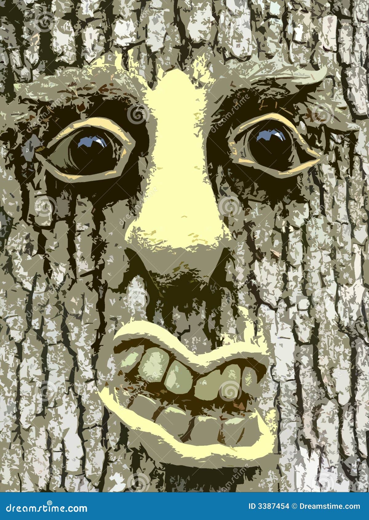 Tree Monster Face stock illustration. Illustration of spook - 3387454