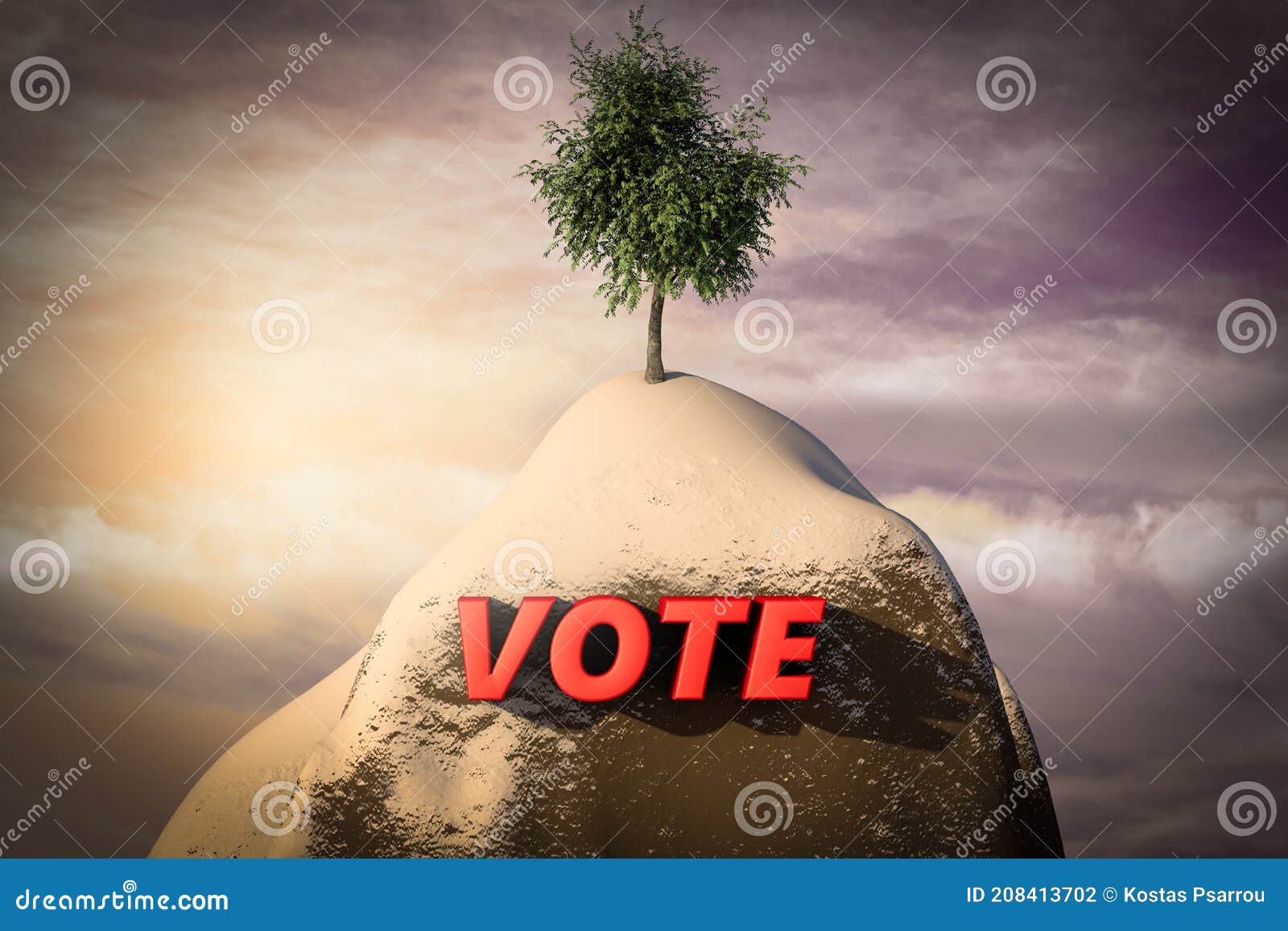 Voting Tree Surrounded By Saws And Cut Down Trees Demonstrating Voting ...