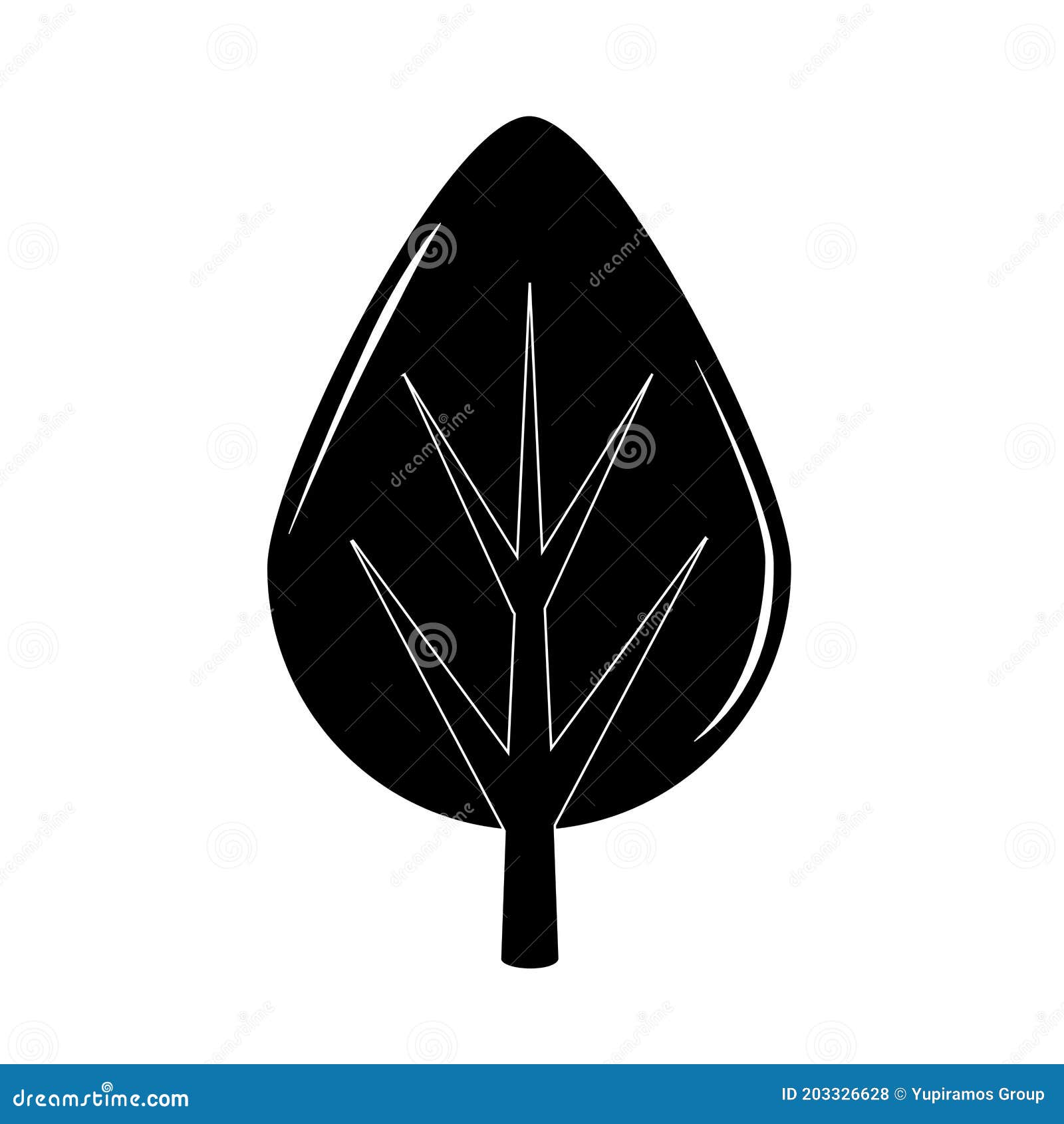 Tree Nature Botany Silhouette Icon Stock Vector - Illustration of ...