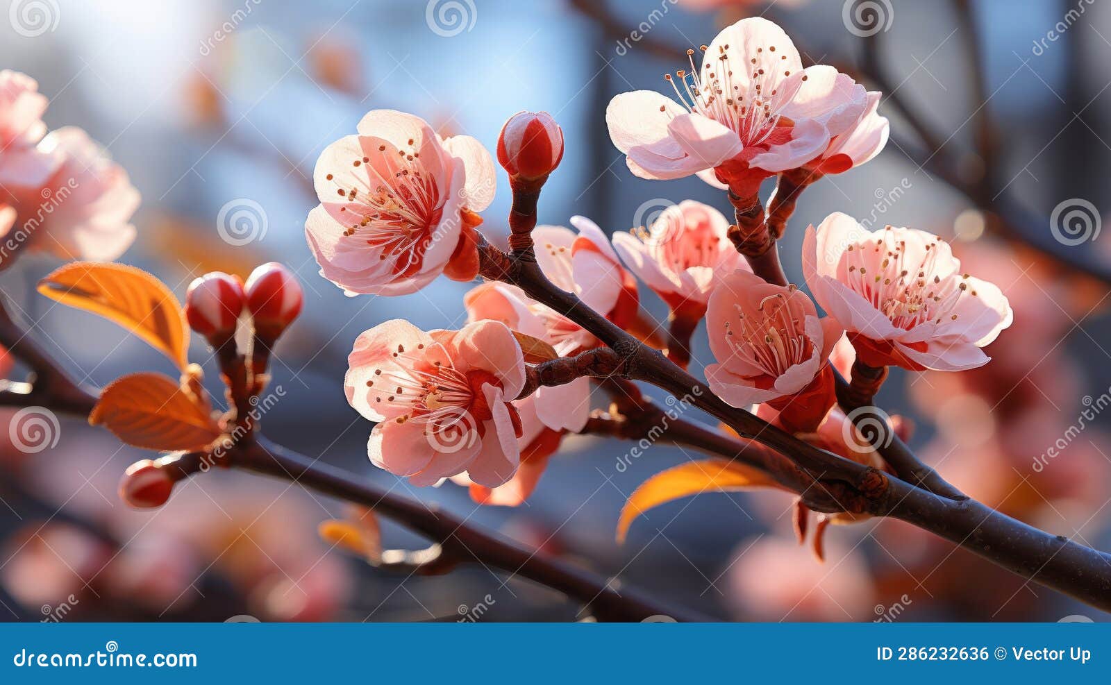 A Tree with New Buds Close-up. Generative AI. Stock Photo - Image of ...
