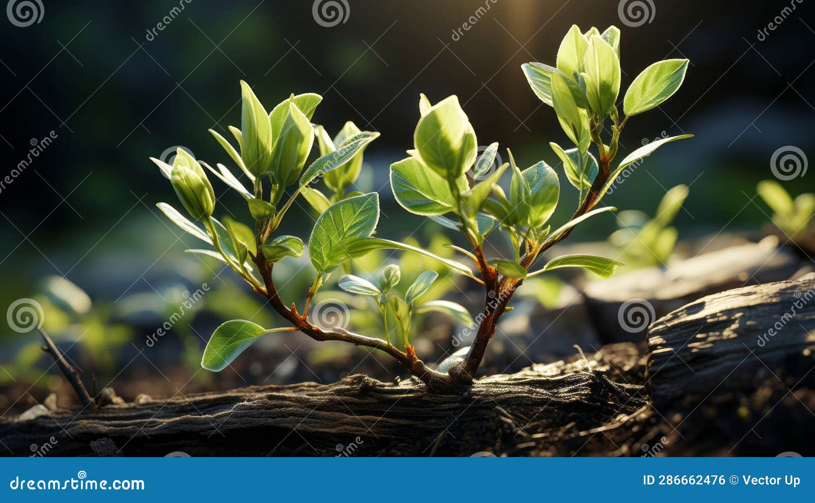 A Tree with New Buds Close-up. Generative AI. Stock Photo - Image of ...