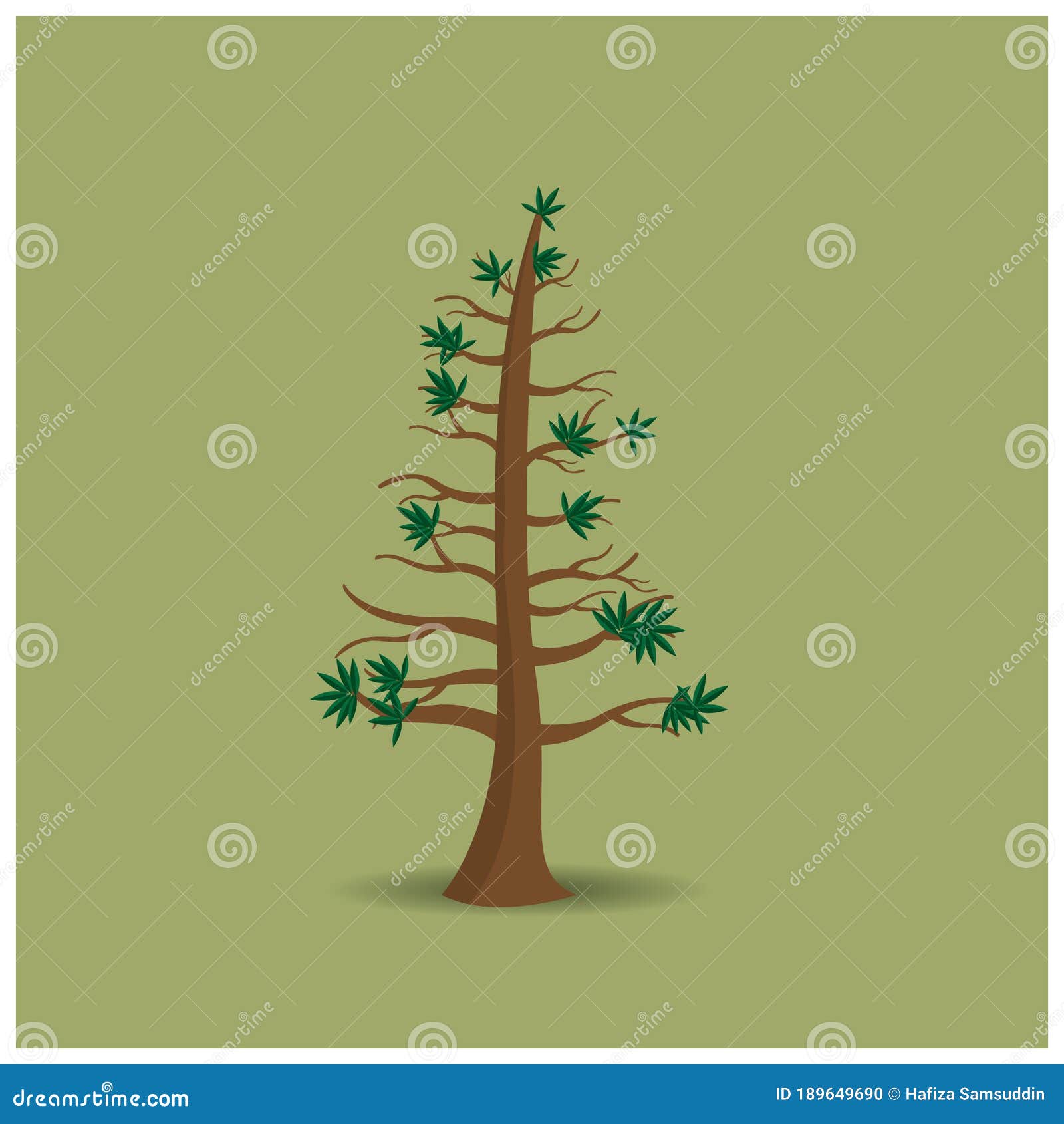 Tree with New Leaves. Vector Illustration Decorative Design Stock ...