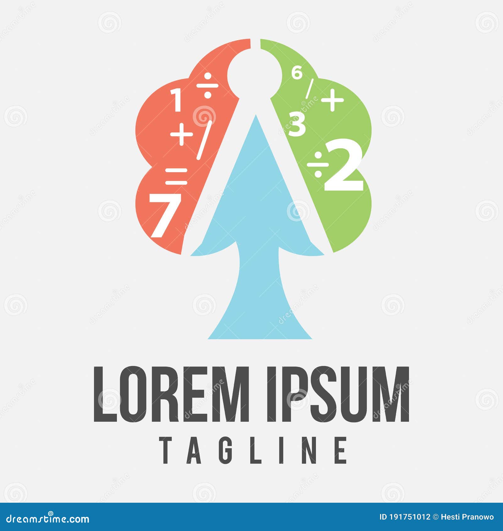 Tree with Number and Mathematics Symbol Icon Stock Vector ...