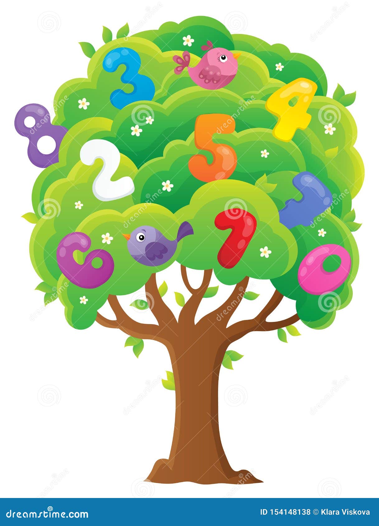 Tree with Numbers Topic Image 1 Stock Vector - Illustration of school ...