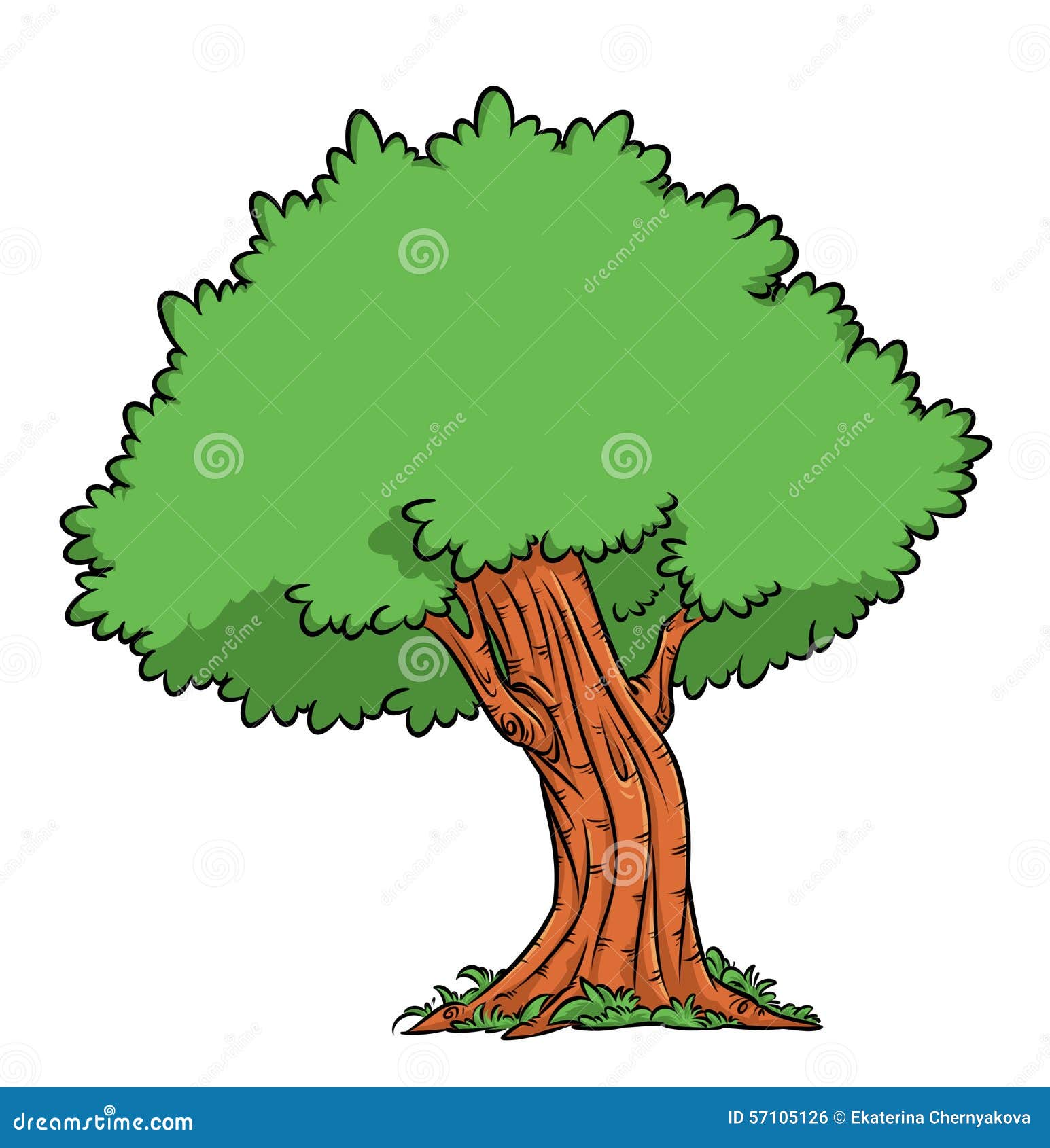 Tree Oak Illustration Cartoon Stock Illustration - Image: 57105126