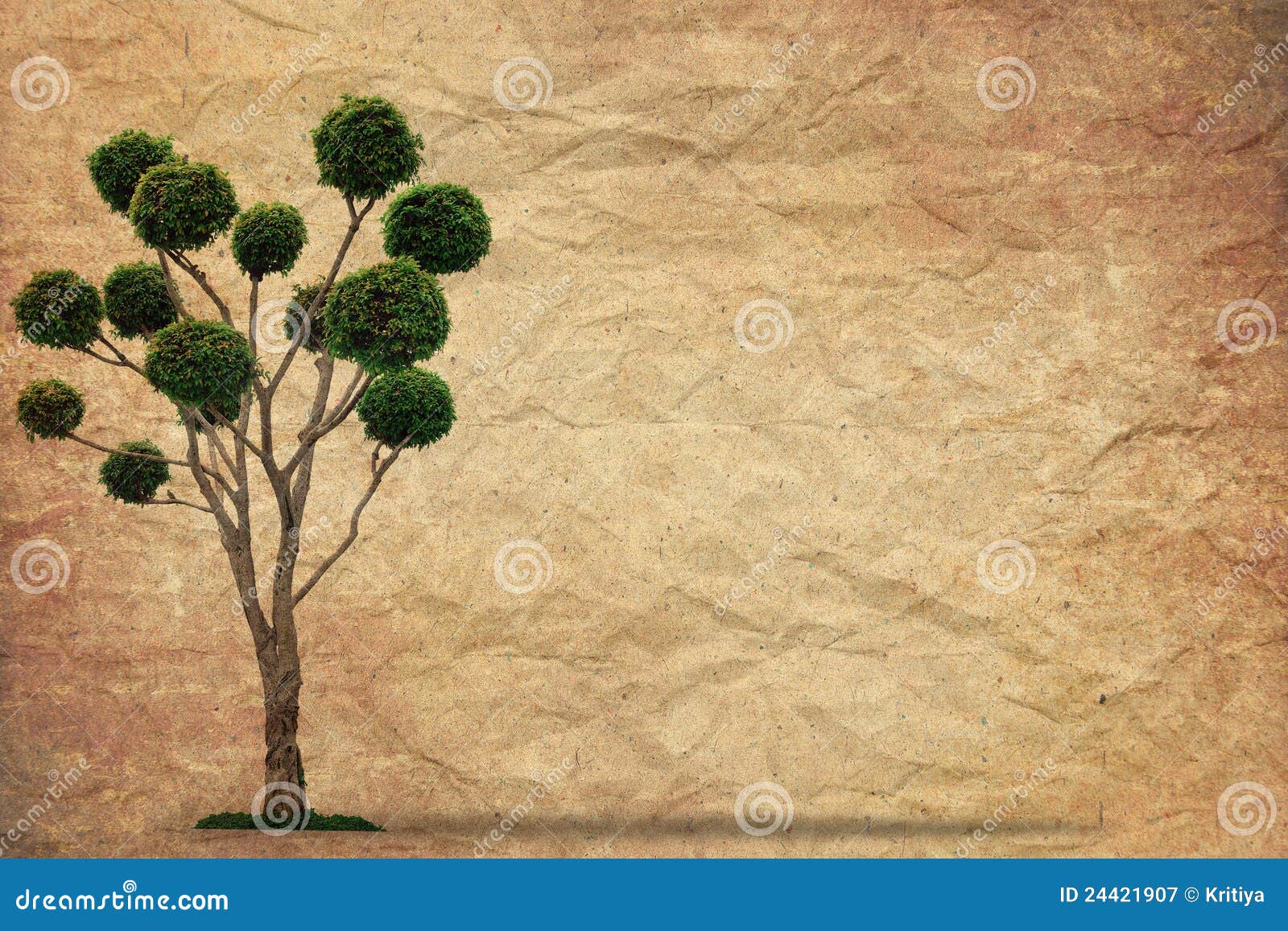 Tree with Old Grunge Paper Vintage Stock Image - Image of light, plant ...