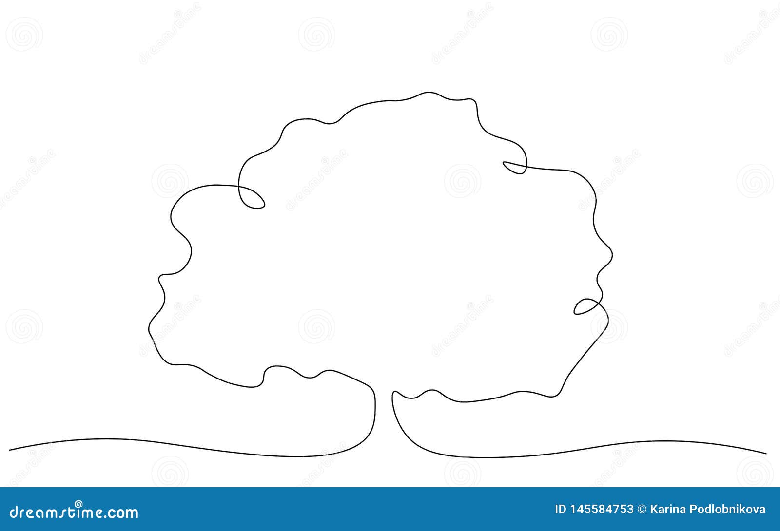 Tree One Line Drawing Vector Illustration Stock Vector - Illustration ...