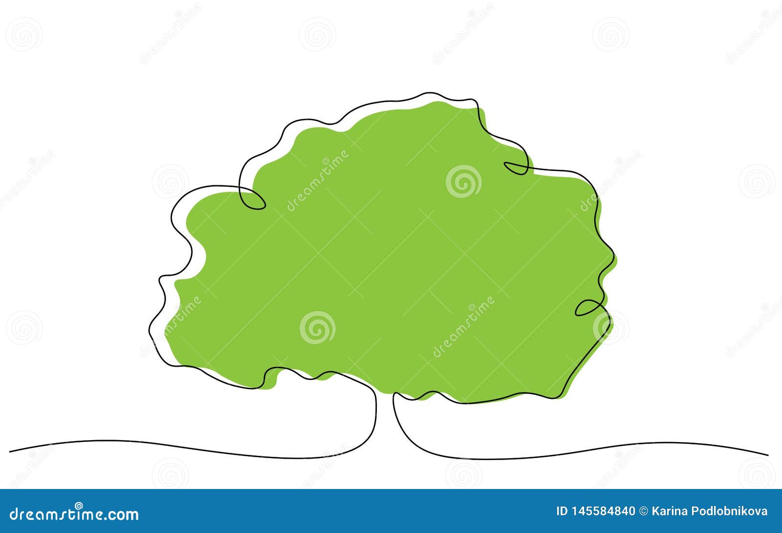Tree One Line Drawing Vector Illustration Stock Vector - Illustration ...