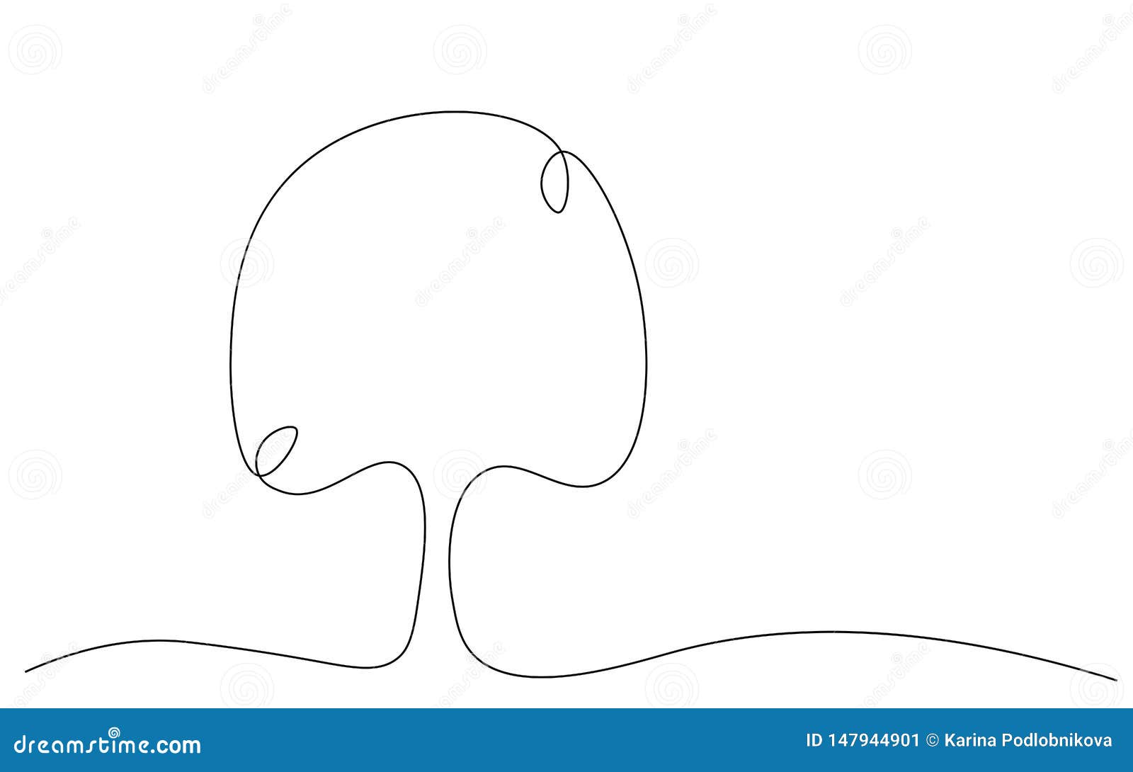 Tree One Line Drawing Vector Illustration Stock Vector - Illustration ...