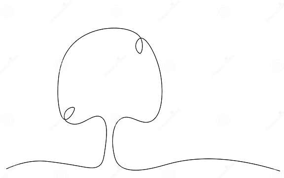Tree One Line Drawing Vector Illustration Stock Vector - Illustration ...