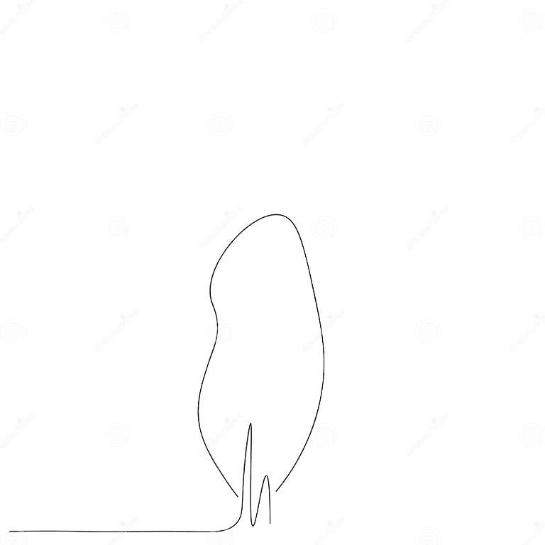 Tree One Line Drawing Vector Illustration Stock Vector - Illustration ...