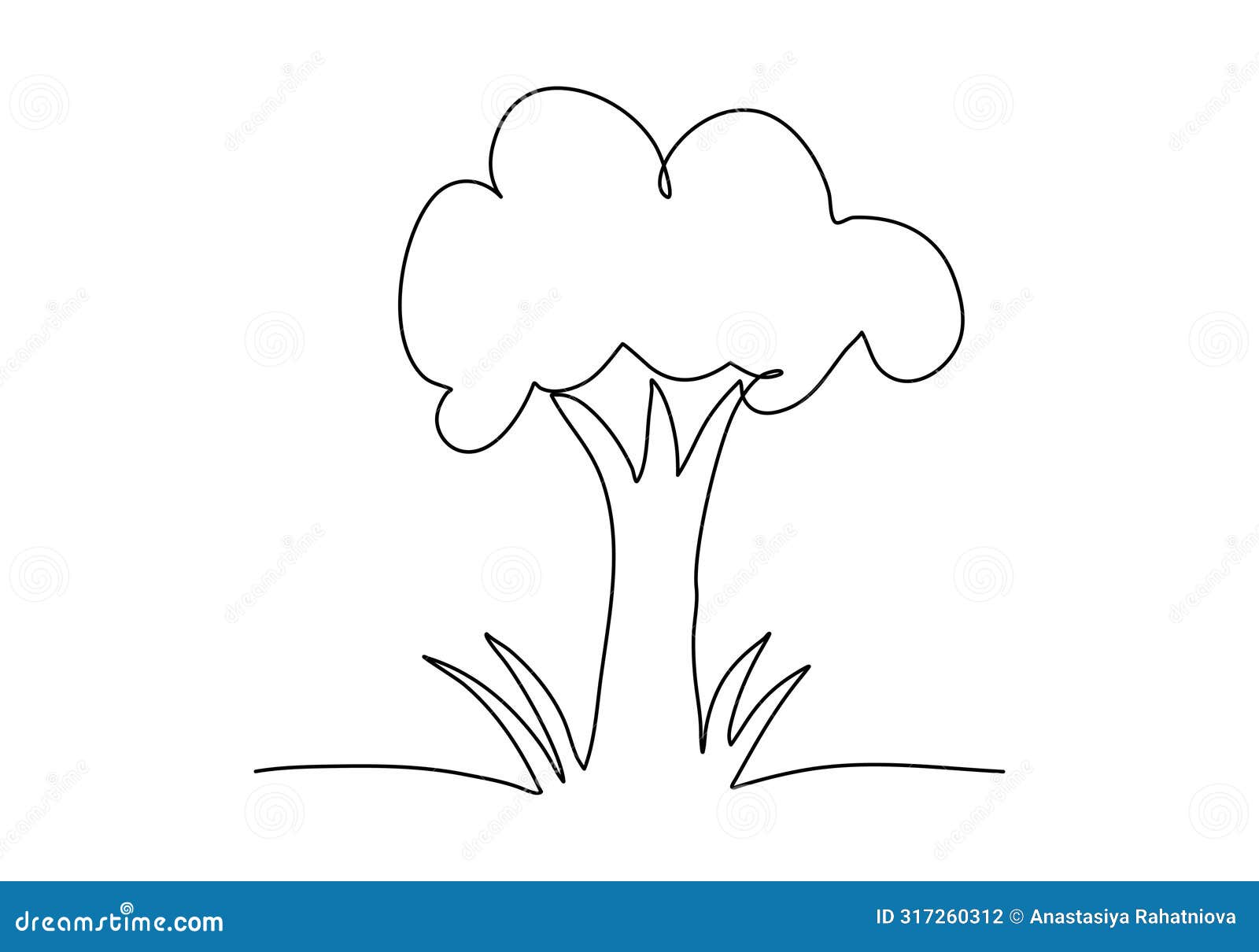 Tree. One Line Drawing Vector Illustration Stock Illustration ...