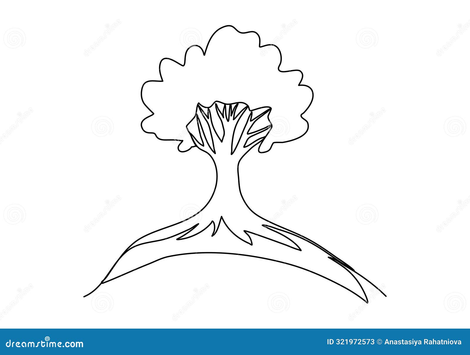 Tree. One Line Drawing Vector Illustration Stock Vector - Illustration ...