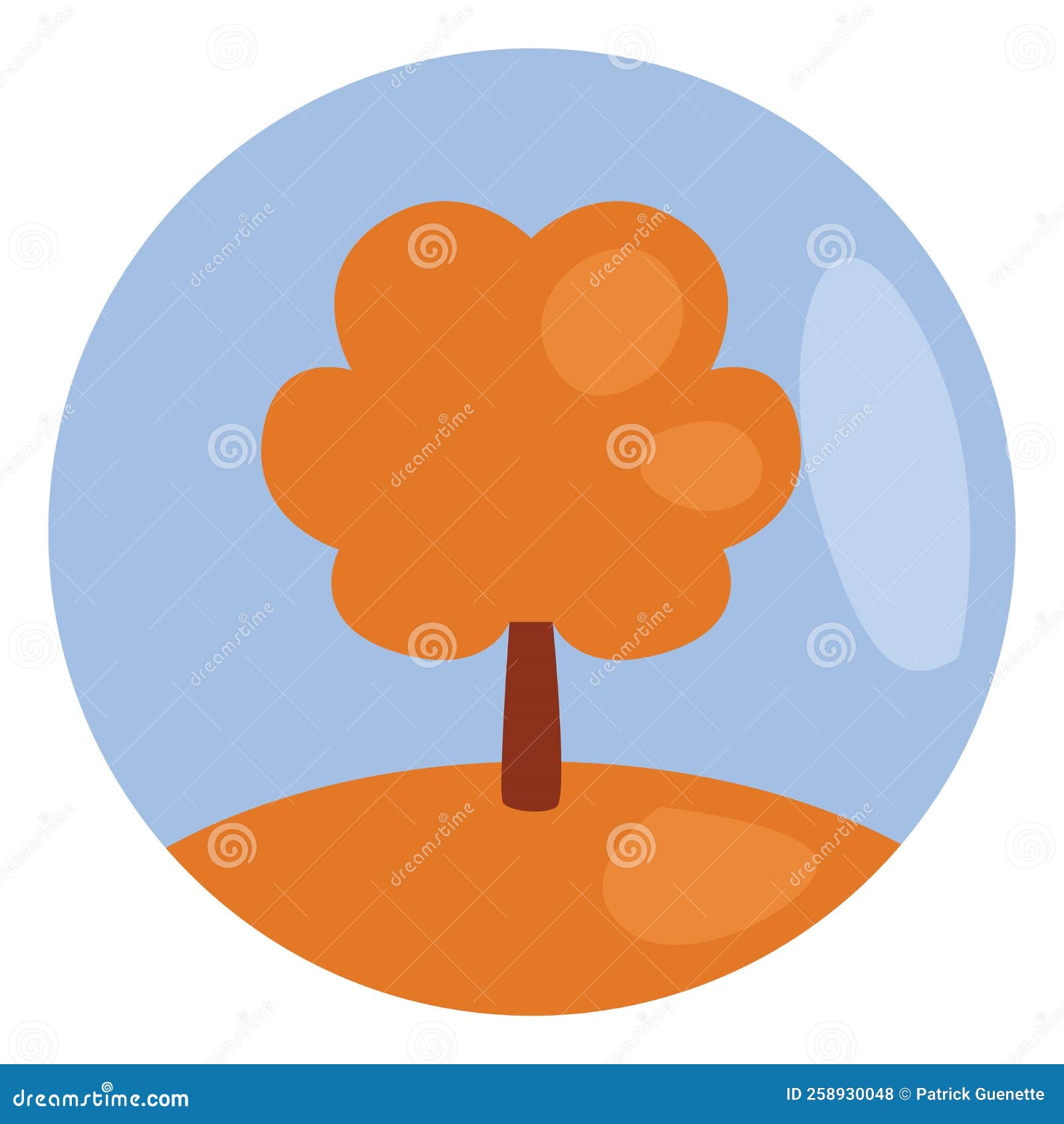 Tree with Orange Leaves, Icon Stock Vector - Illustration of floral ...