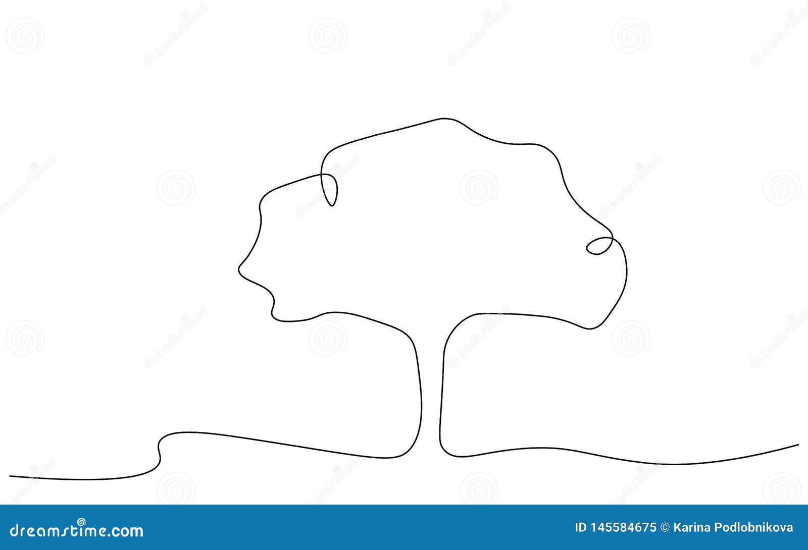Tree Outline Drawing Vector Illustration Stock Vector - Illustration of ...