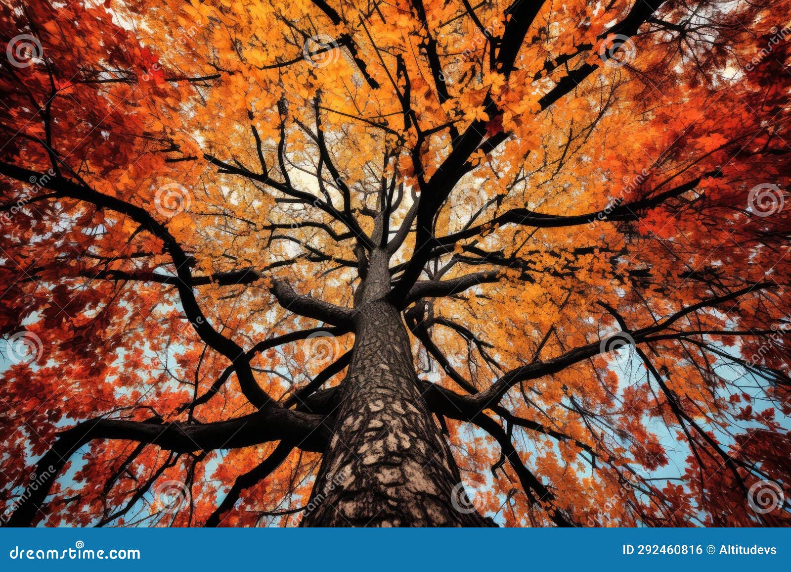 A Tree Outline Filled with Bright Fall Leaves Stock Photo - Image of ...
