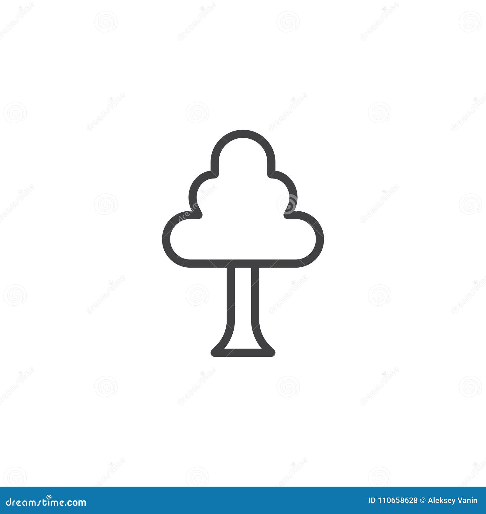 Tree outline icon stock vector. Illustration of leaf - 110658628
