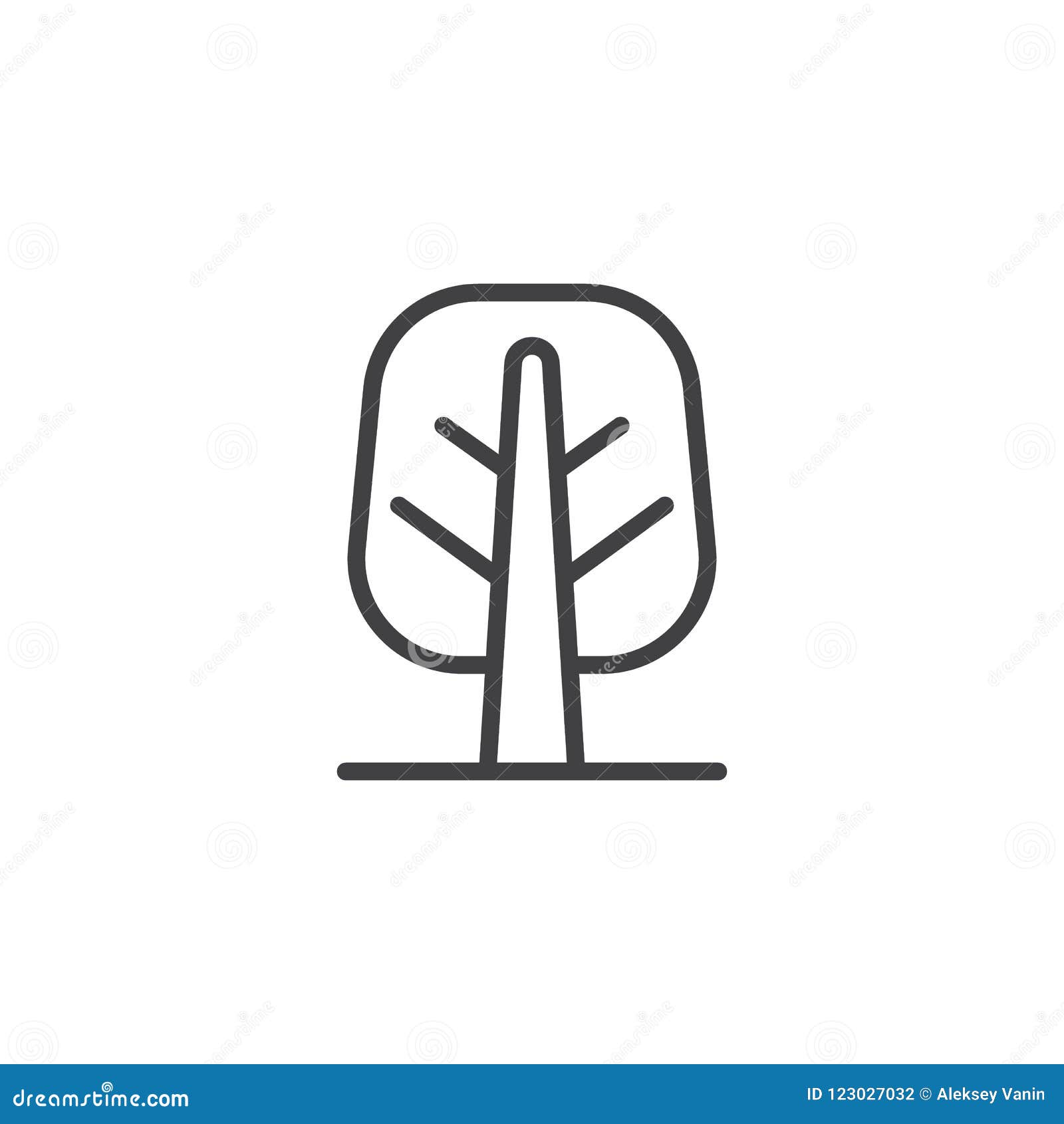 Tree outline icon stock vector. Illustration of stroke - 123027032