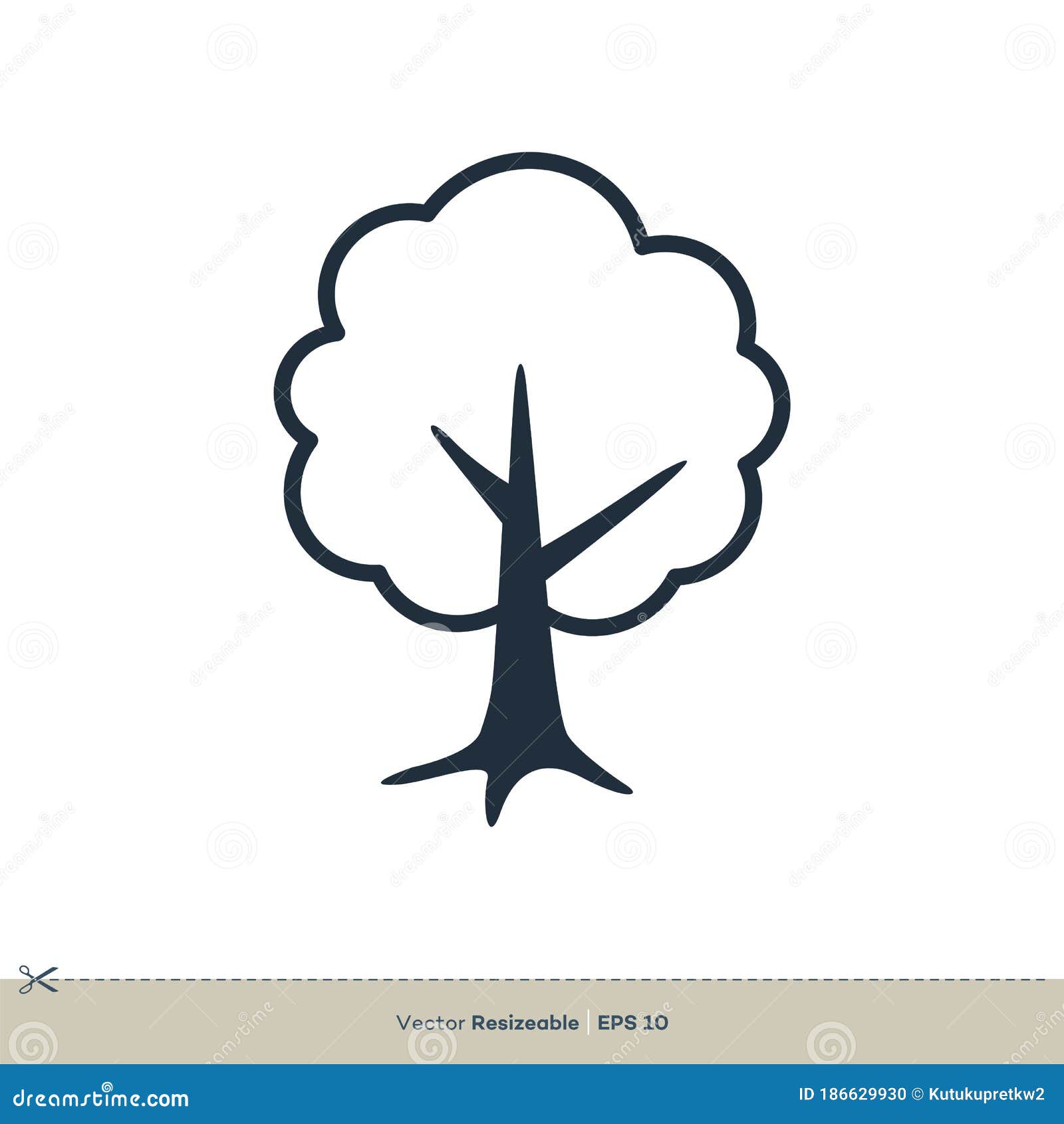 Tree Outline Vector Icon Logo Template Illustration Design. Vector EPS ...