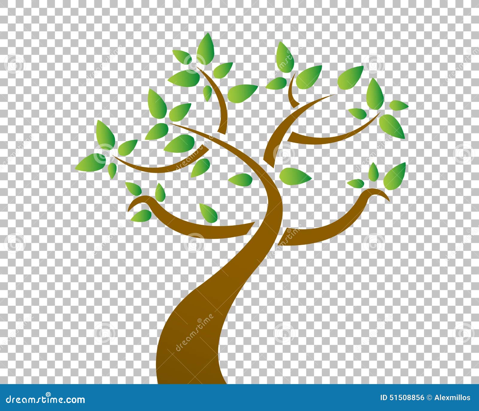Tree Over a Blank Design Layer Illustration Stock Illustration ...