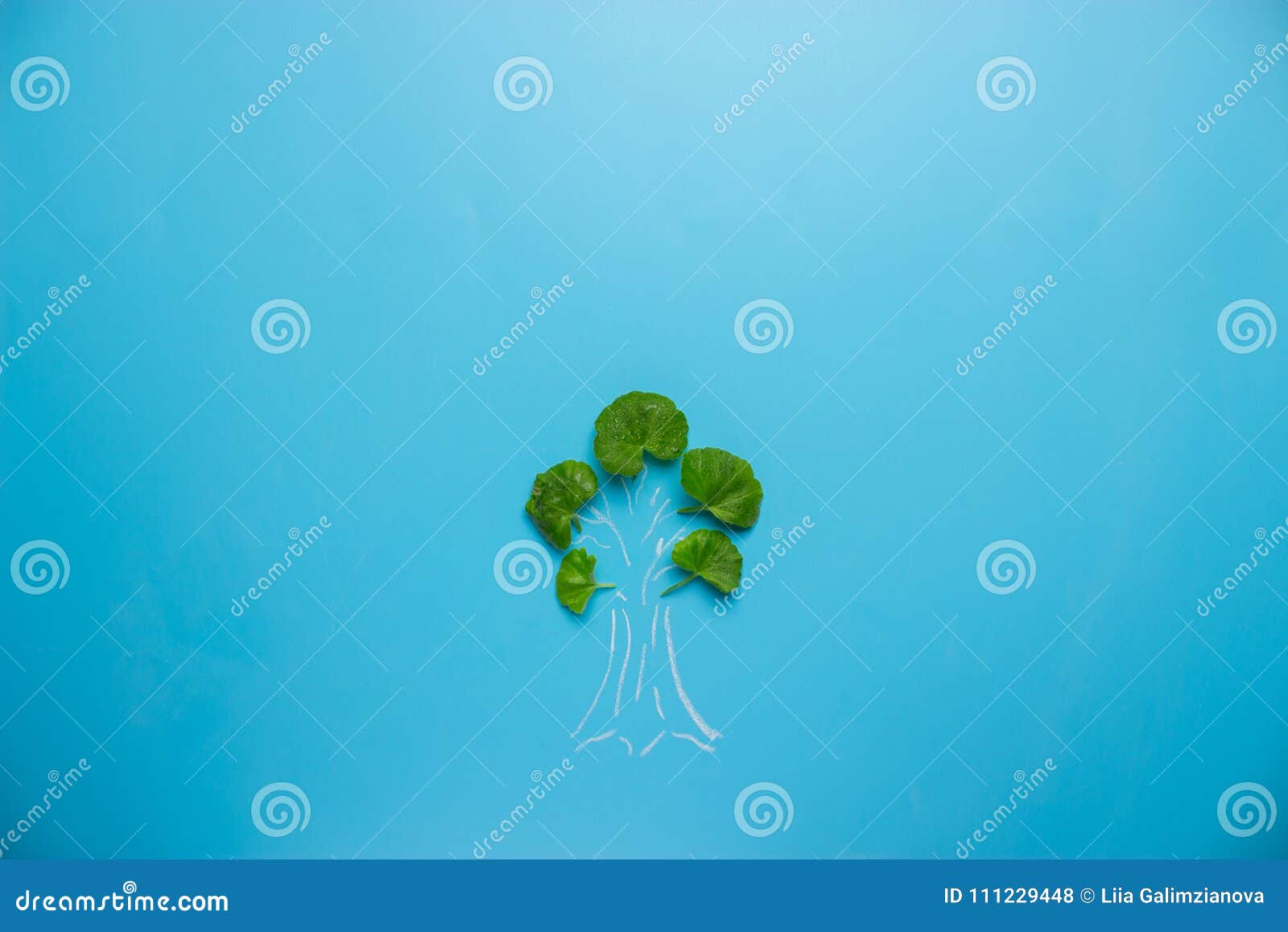 Tree Painted on Blue Background Stock Illustration - Illustration of ...